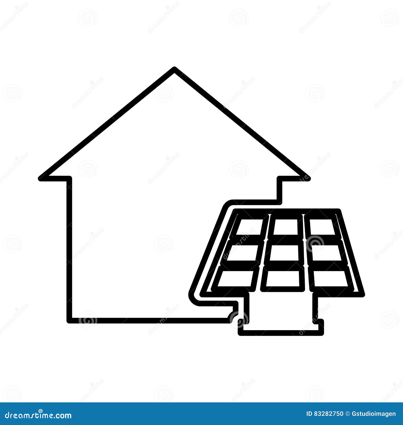 House Exterior with Panel Solar Isolated Icon Stock Illustration ...