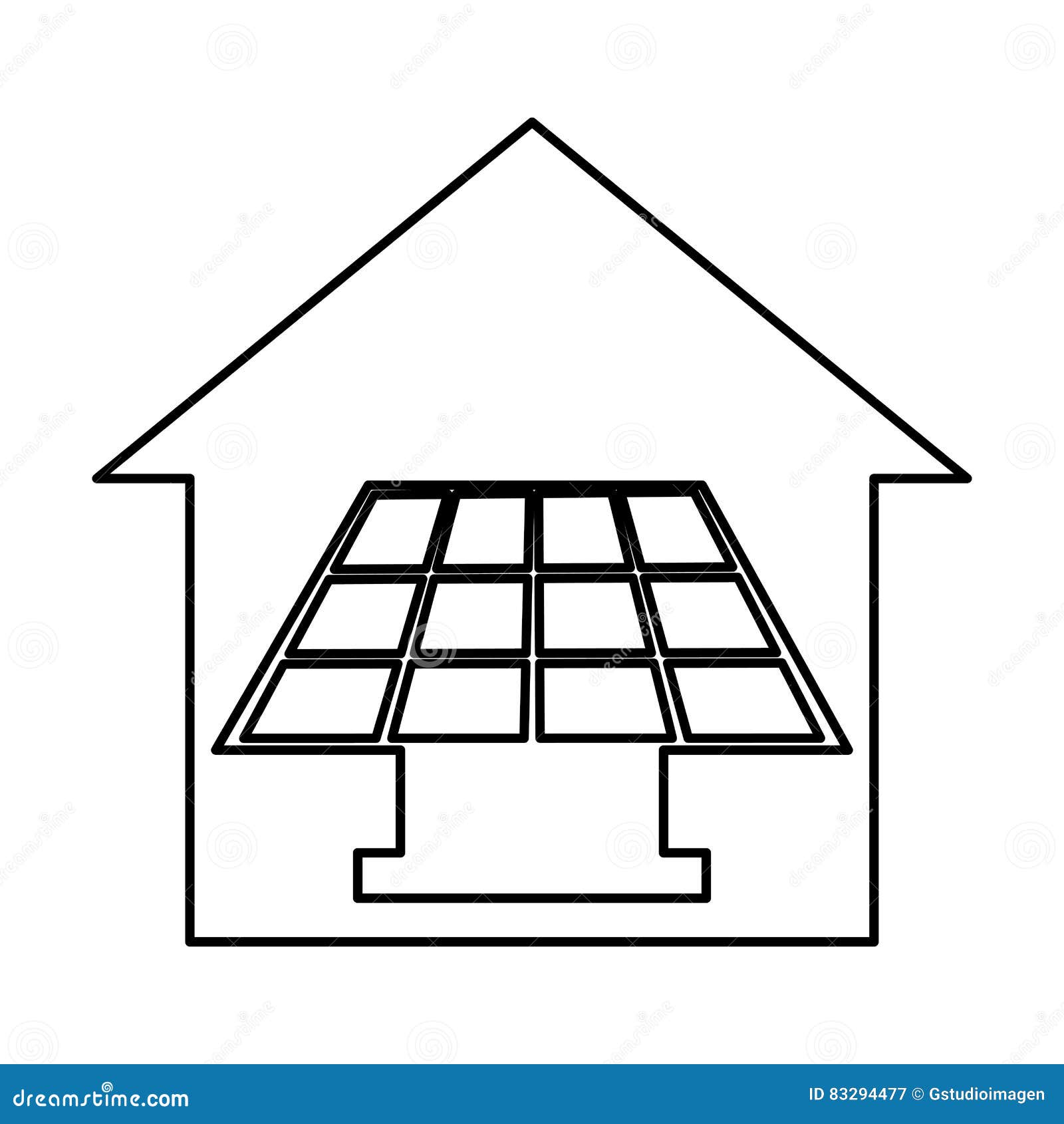 House Exterior with Panel Solar Isolated Icon Stock Illustration ...