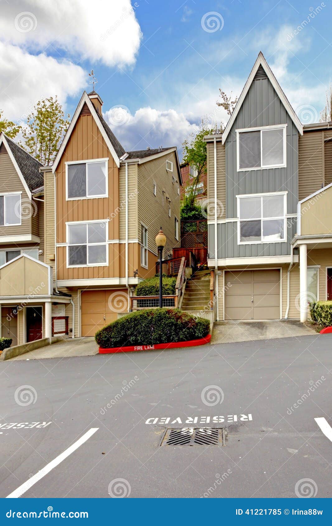 House Exterior. View of Garage and Driveway Stock Image - Image of ...