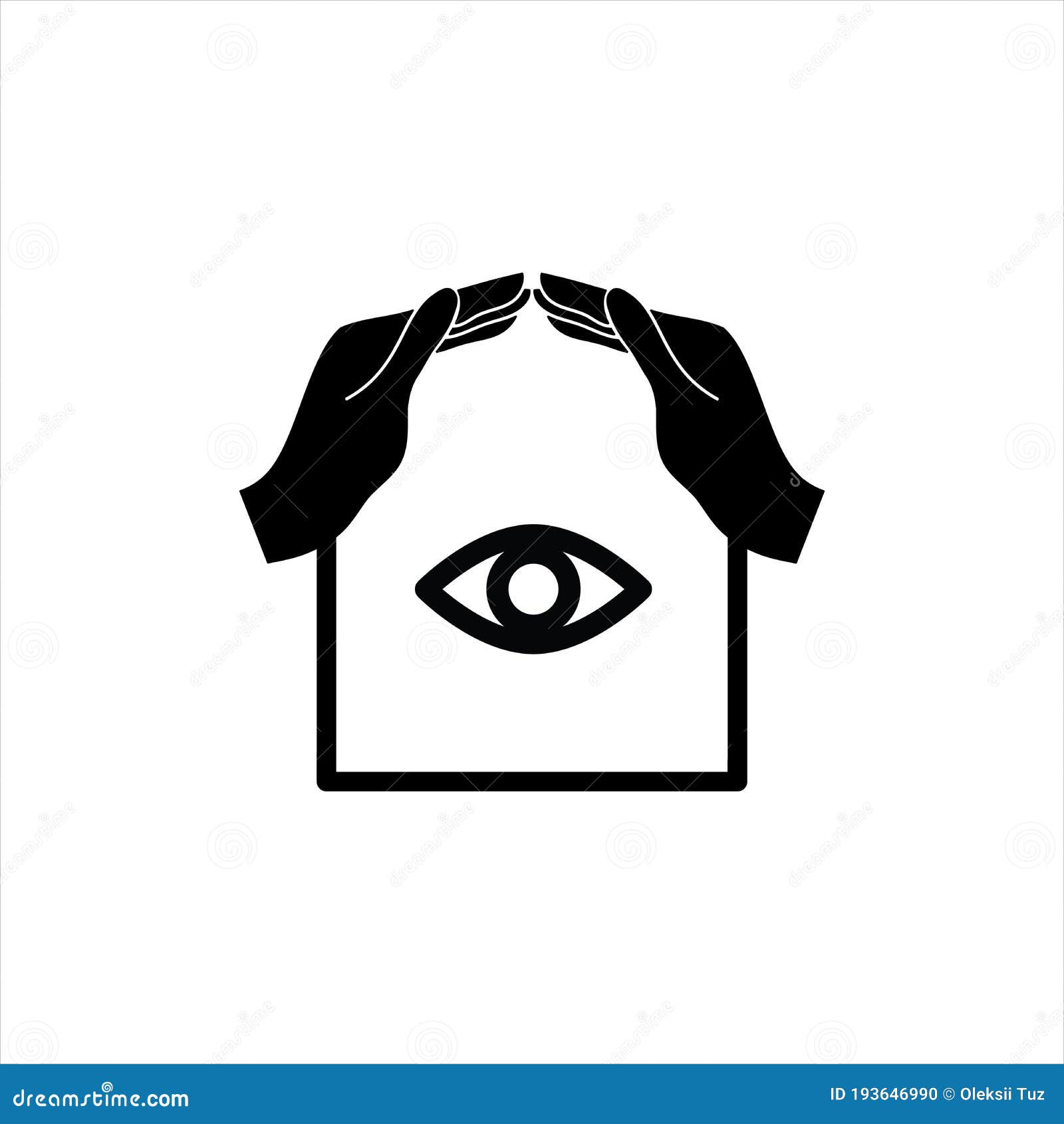 House Eye Icon Logo Design Element, Hands Like a Roof Vector Stock ...