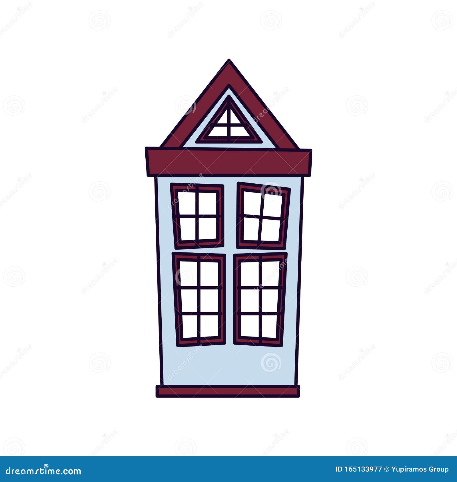 House Facade Architecture Cartoon Icon Stock Vector - Illustration of ...