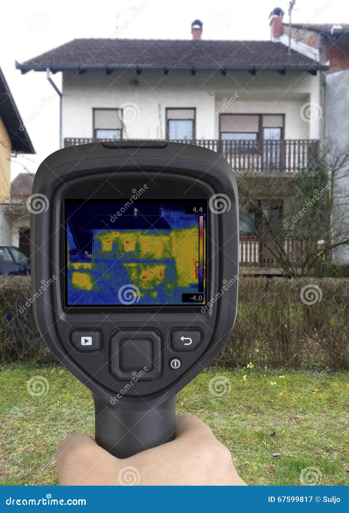 House Facade Infrared Image Stock Image - Image of measure, measuring ...