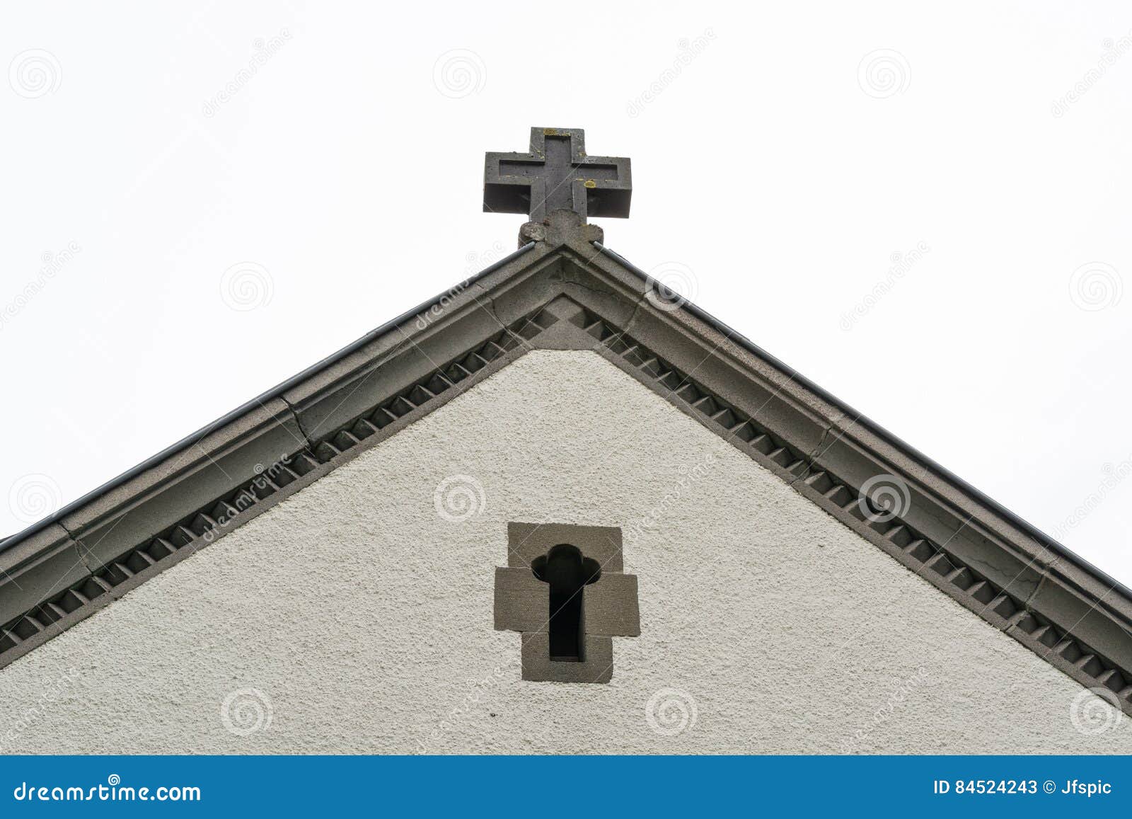 House Facade with Stone Cross Stock Image - Image of europe ...