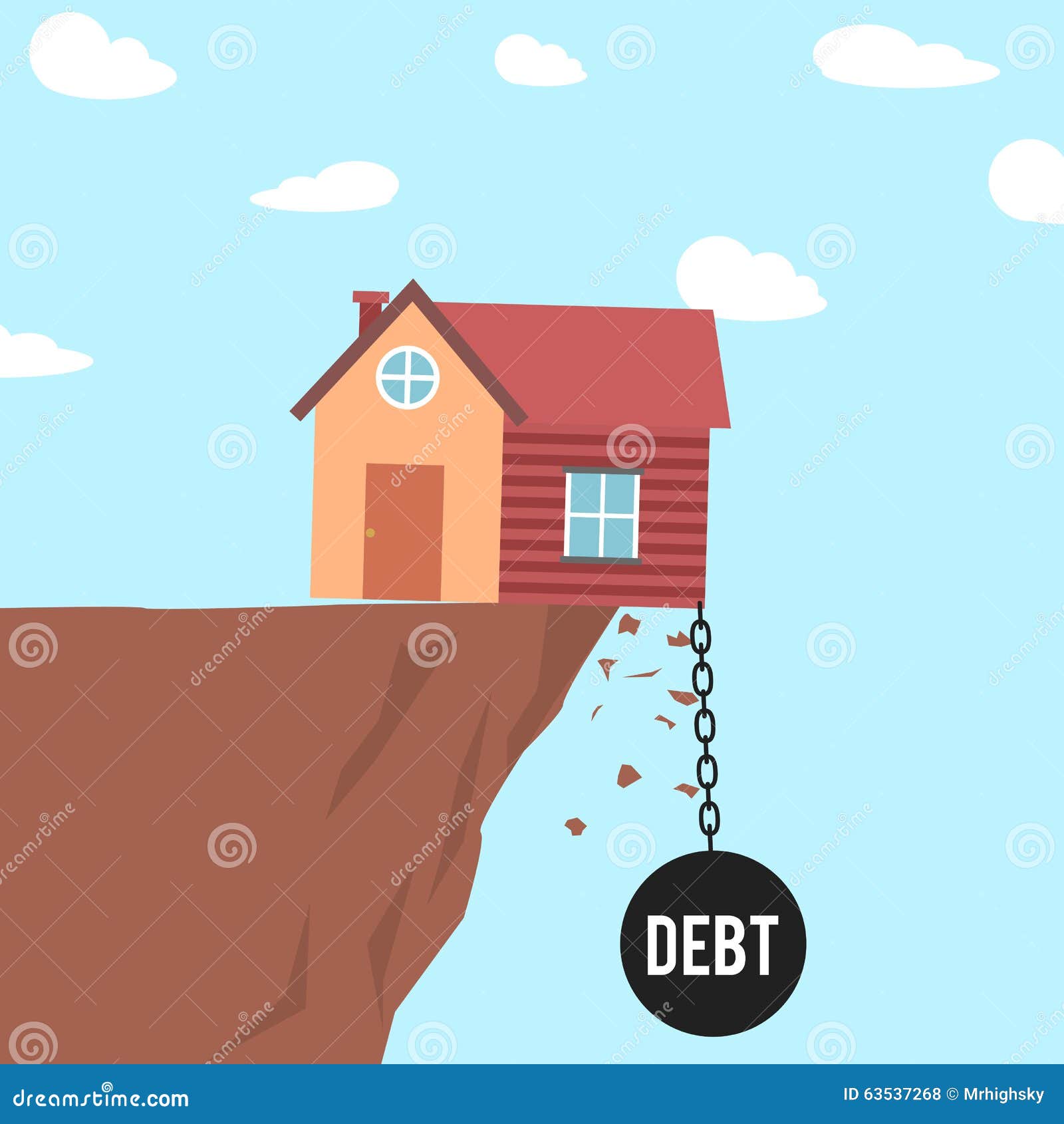 House falling off a cliff stock vector. Illustration of estate - 63537268