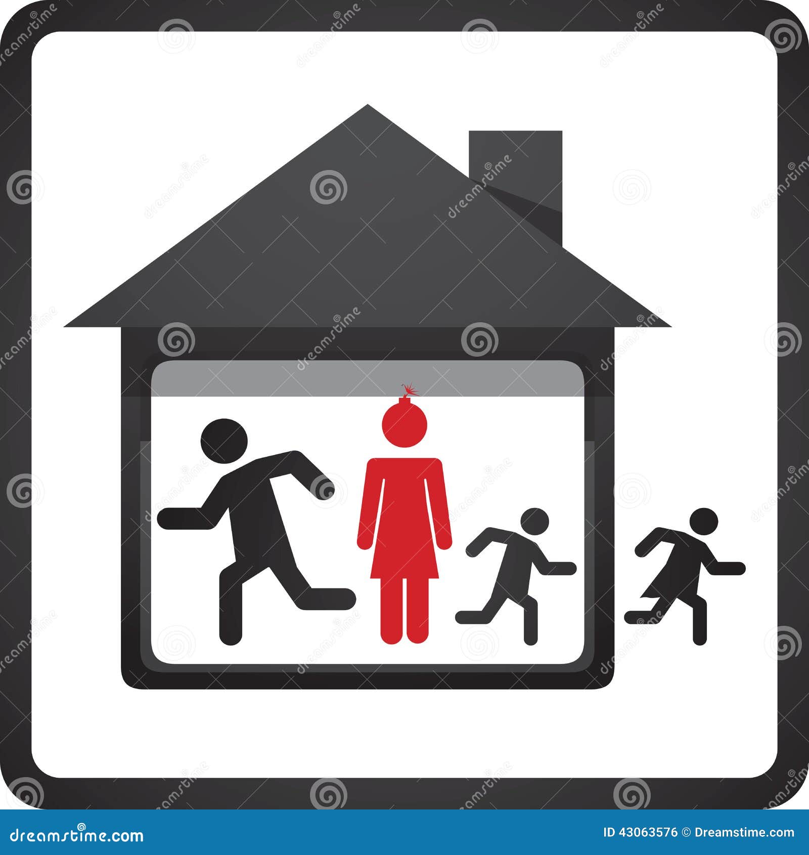 House and family symbol stock illustration. Illustration of ...