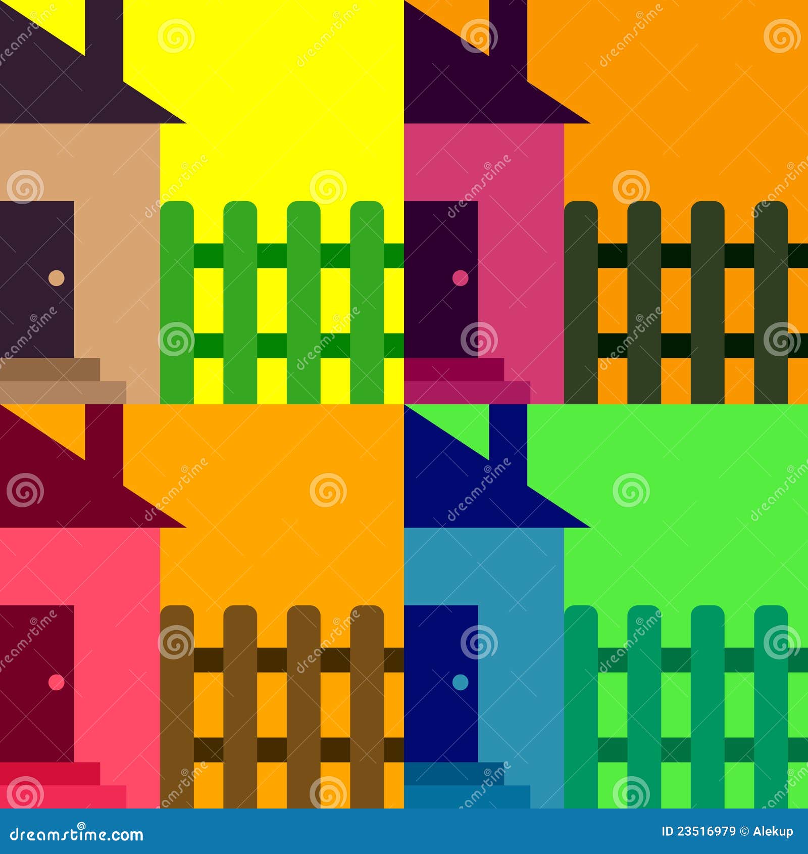House with fence stock vector. Illustration of field - 23516979