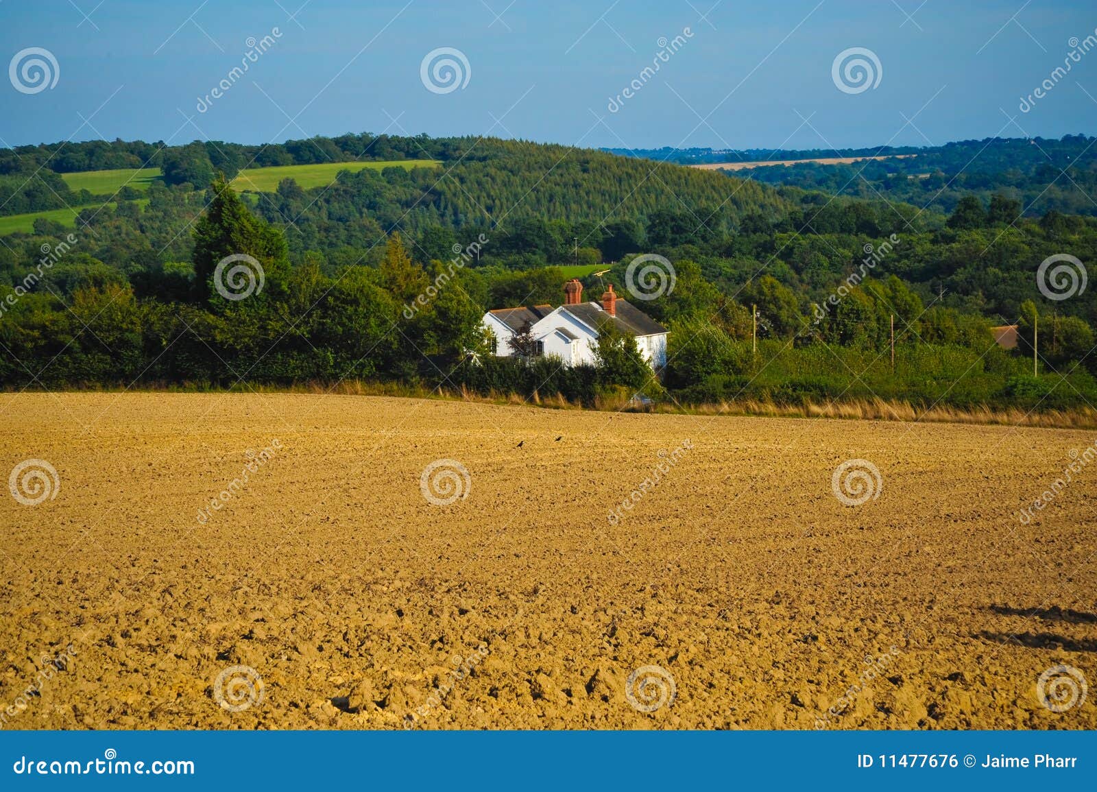 House and field stock photo. Image of hill, summer, landscape - 11477676