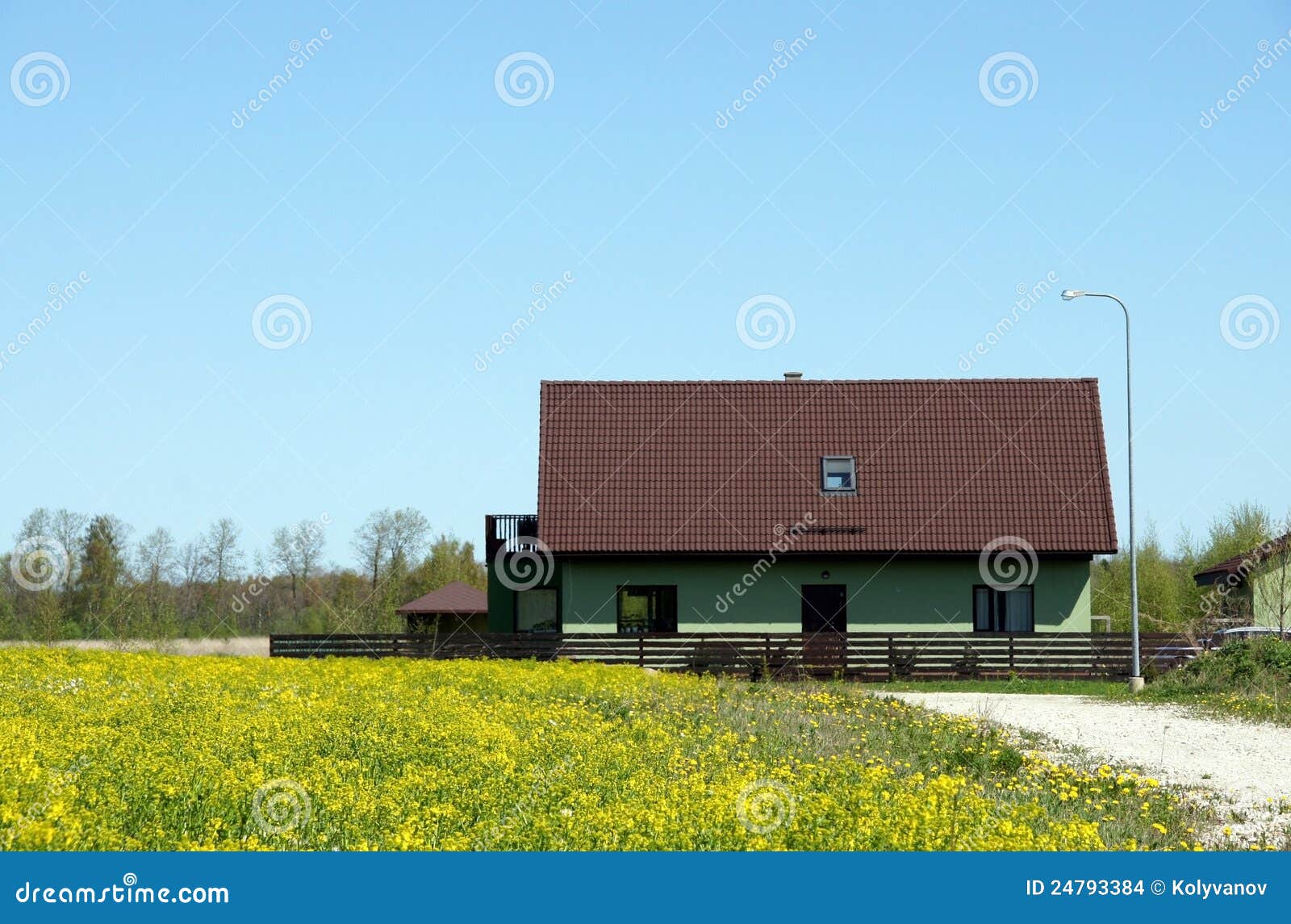 The house and field stock photo. Image of home, glass - 24793384