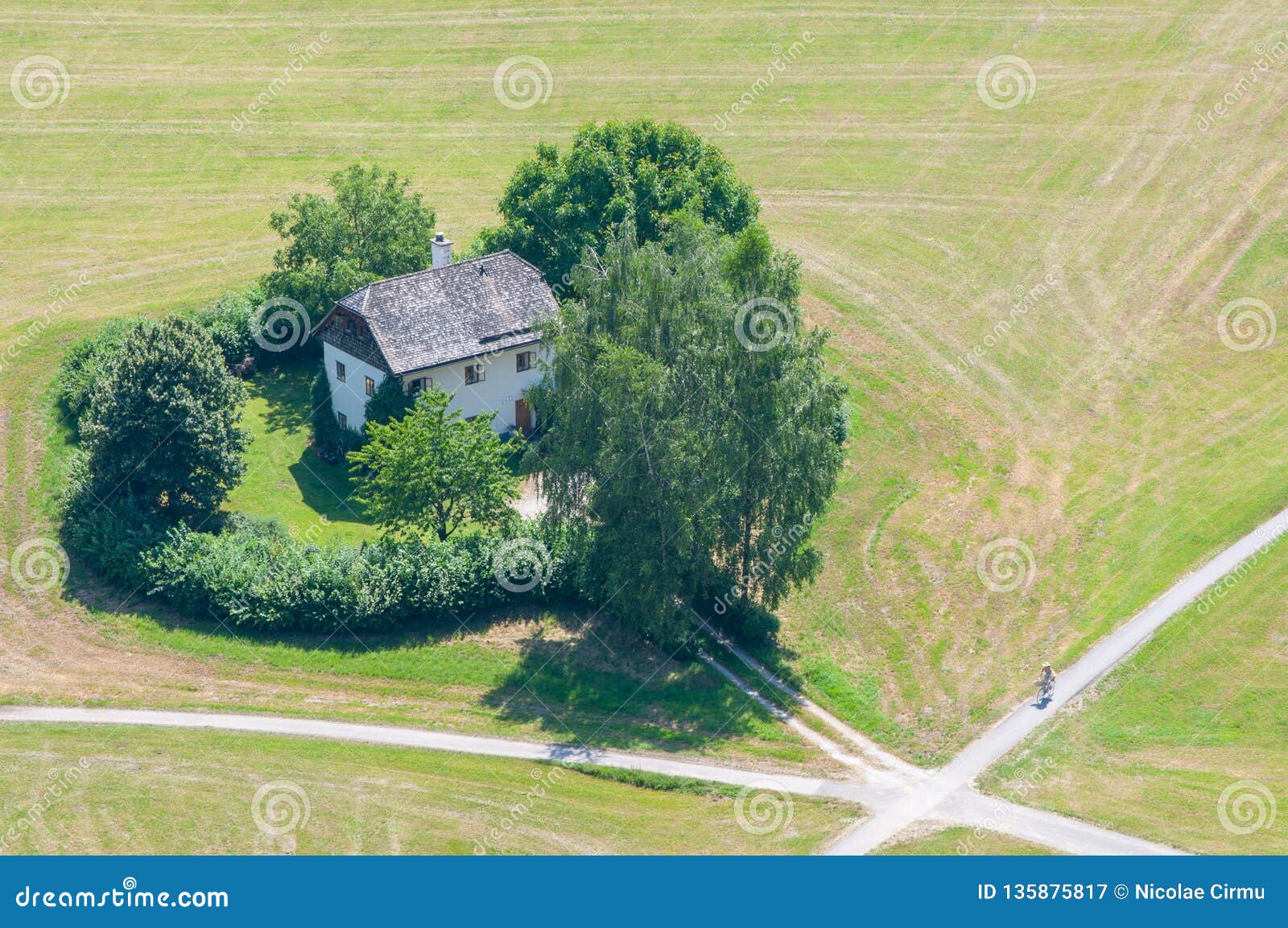 House in field stock image. Image of nature, garden - 135875817