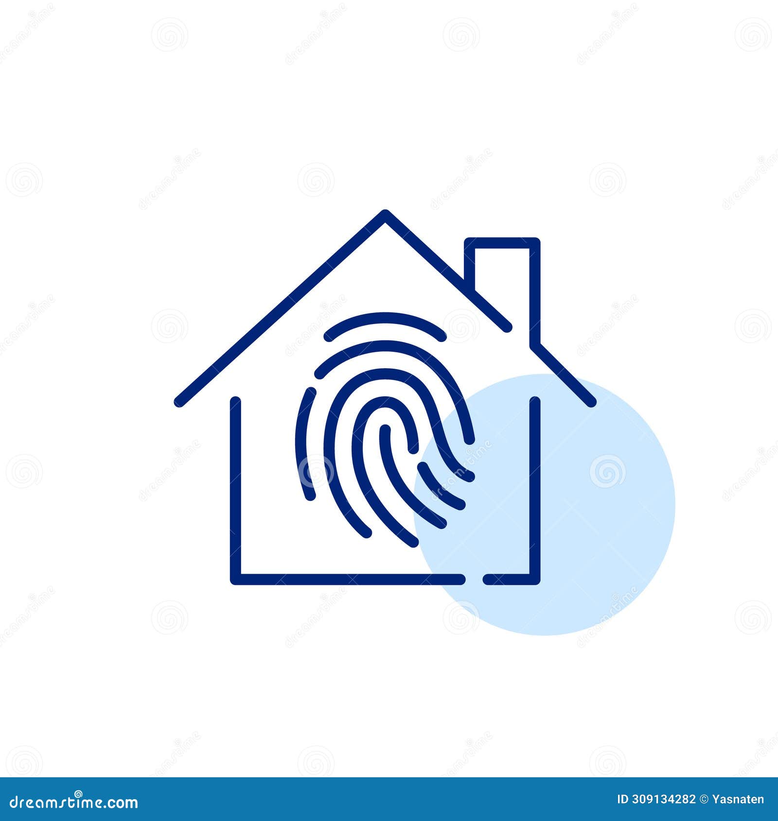 House and Fingerprint. Smart Home Biometric Access. Pixel Perfect ...