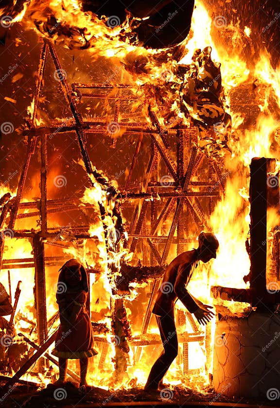 House on fire stock image. Image of arson, nighttime - 18885781