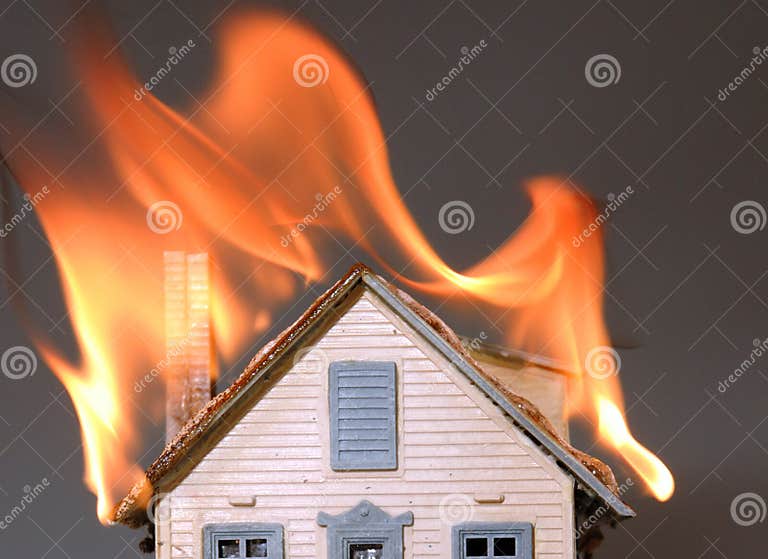 House on fire 2 stock photo. Image of orange, savings, investment - 265930