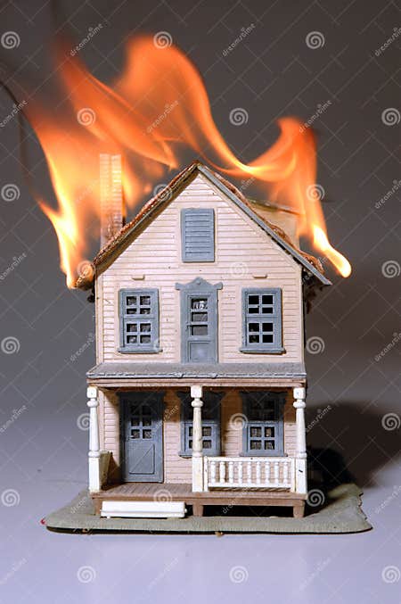 House on fire stock photo. Image of property, burning, residential - 205118