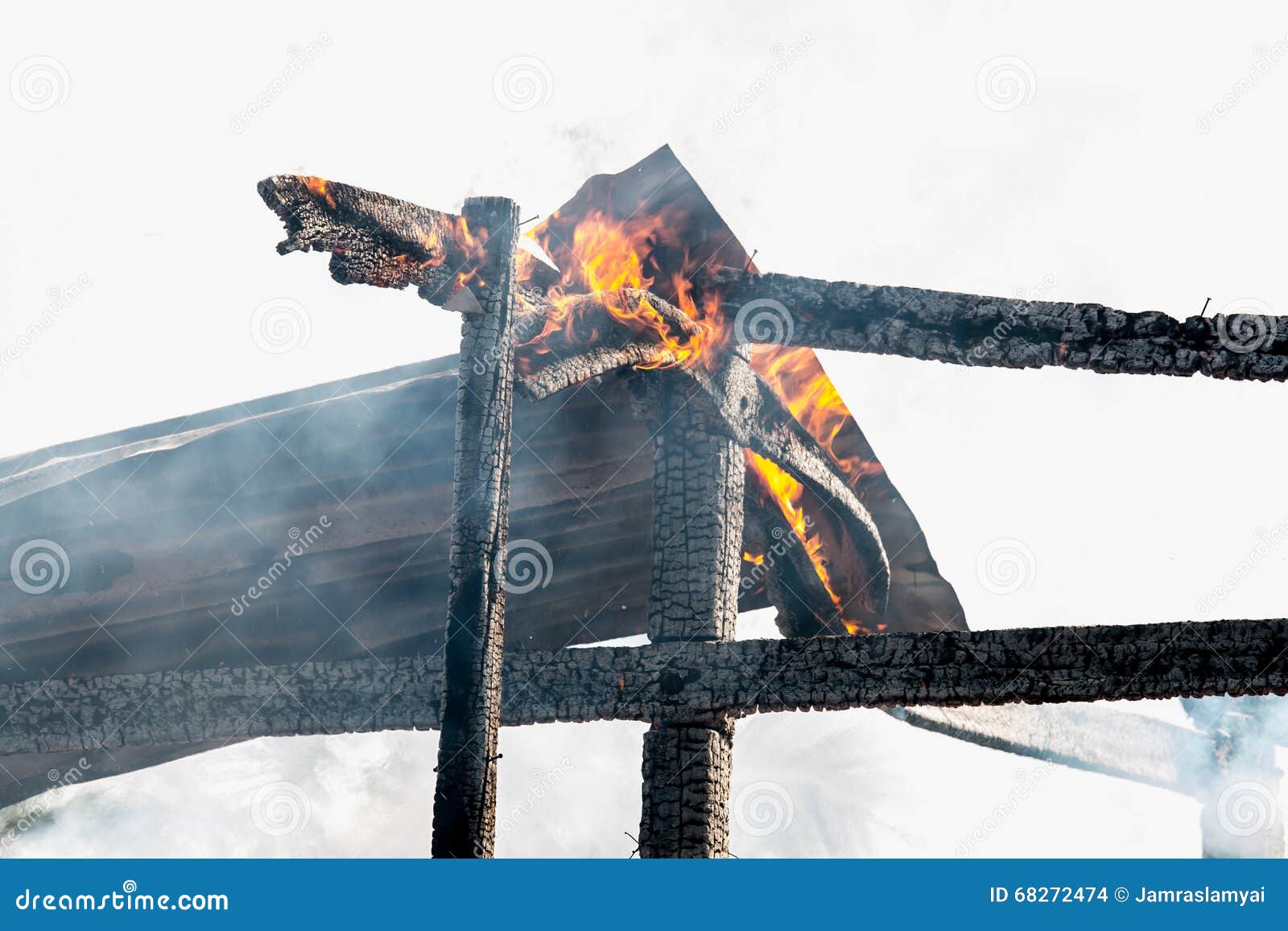 House fire stock photo. Image of daytime, loss, firefighter - 68272474