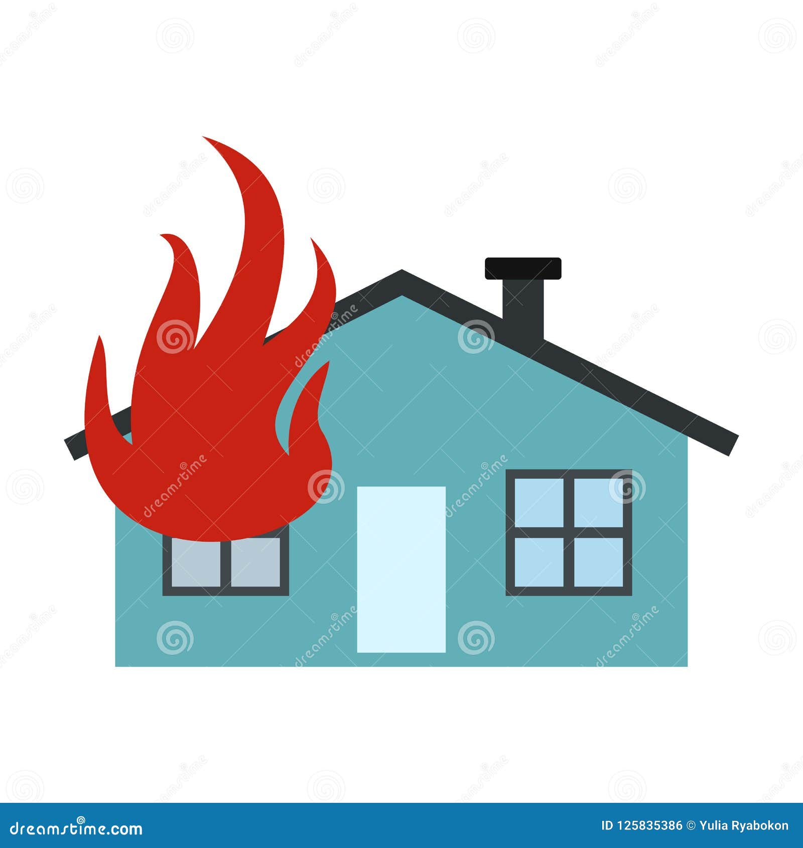 House on fire icon stock illustration. Illustration of destruction ...