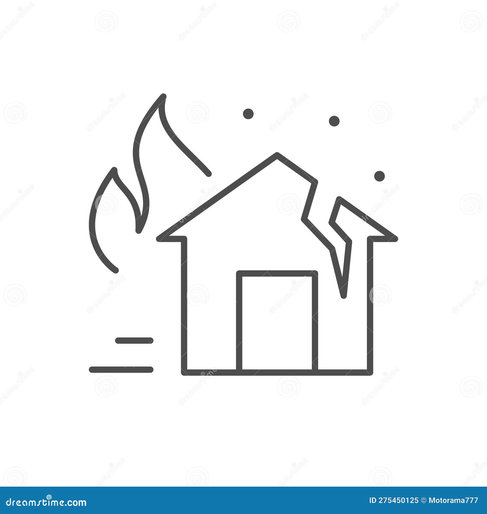 House Fire Line Outline Icon Stock Illustration - Illustration of ...