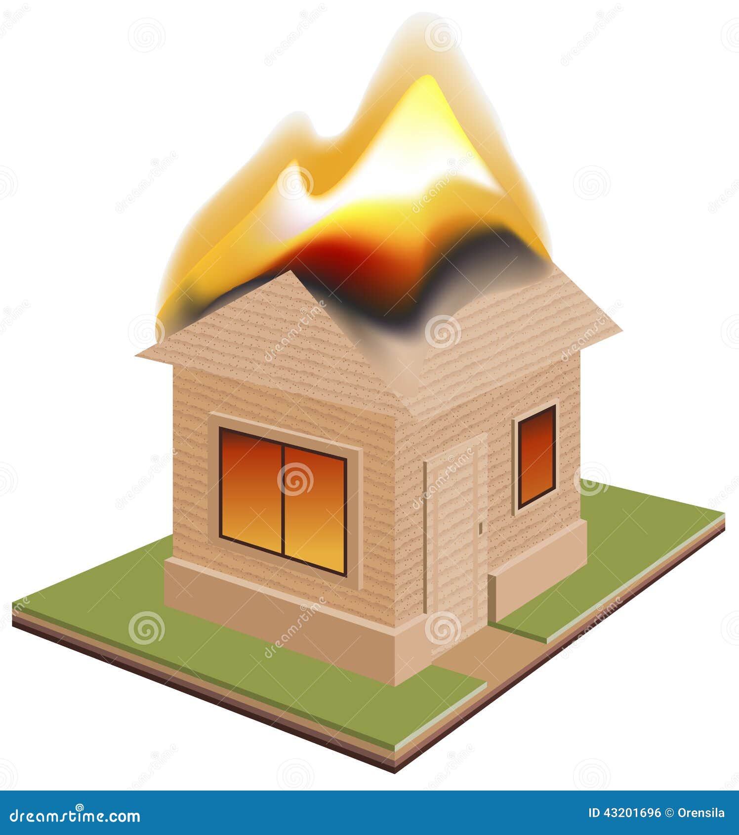 House is on Fire. Need for Insurance Stock Vector - Illustration of ...