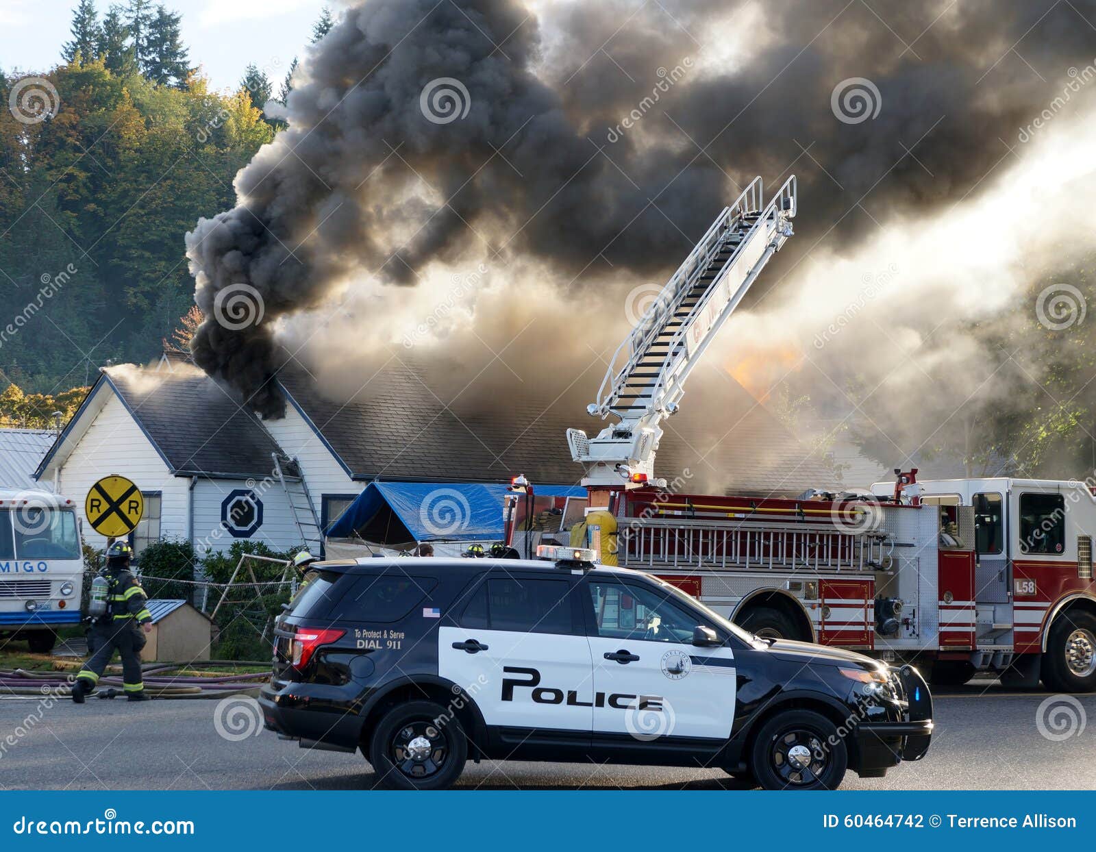 House fire editorial photography. Image of surrounded - 60464742