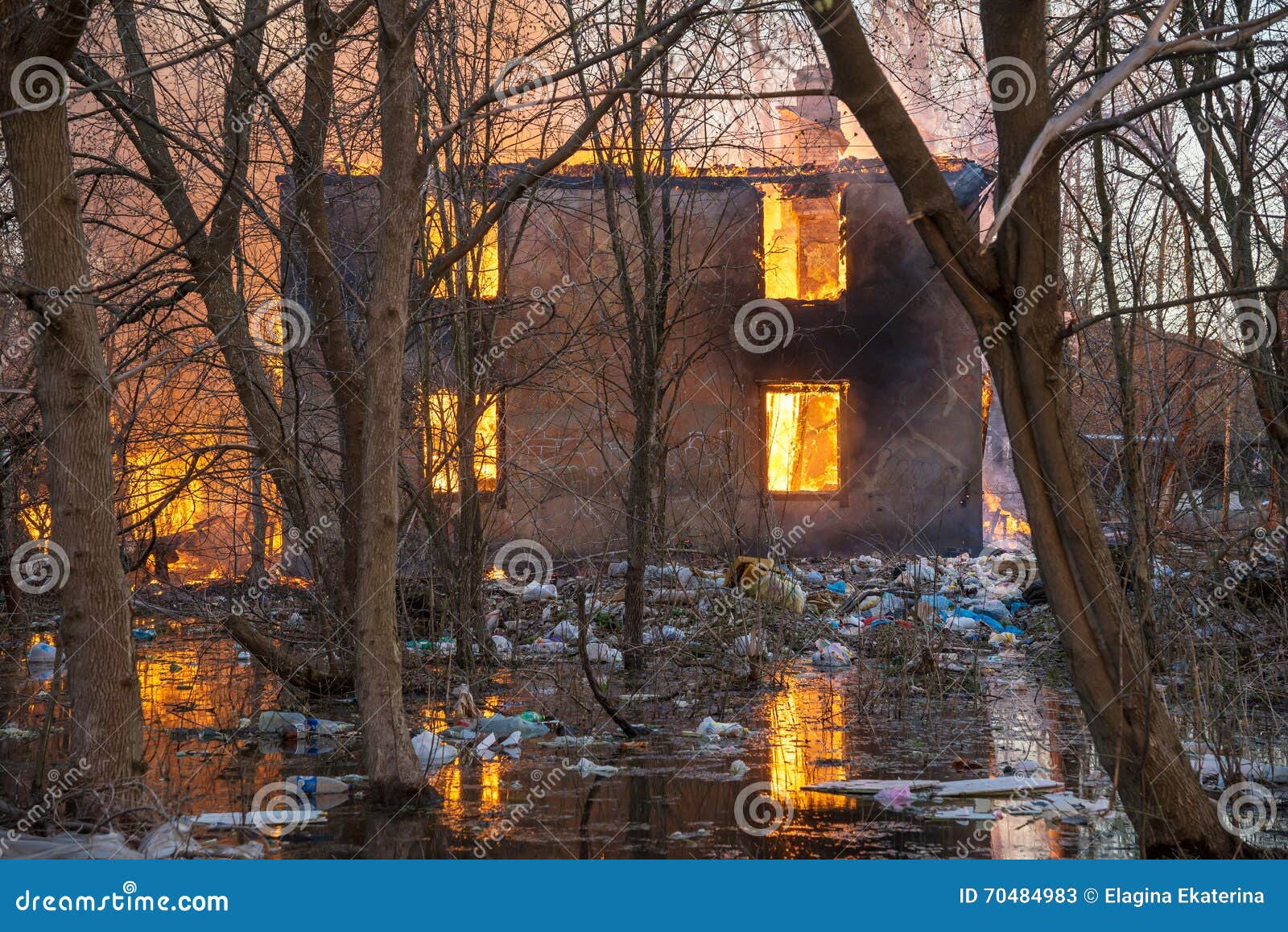 House on fire stock image. Image of control, destruction - 70484983