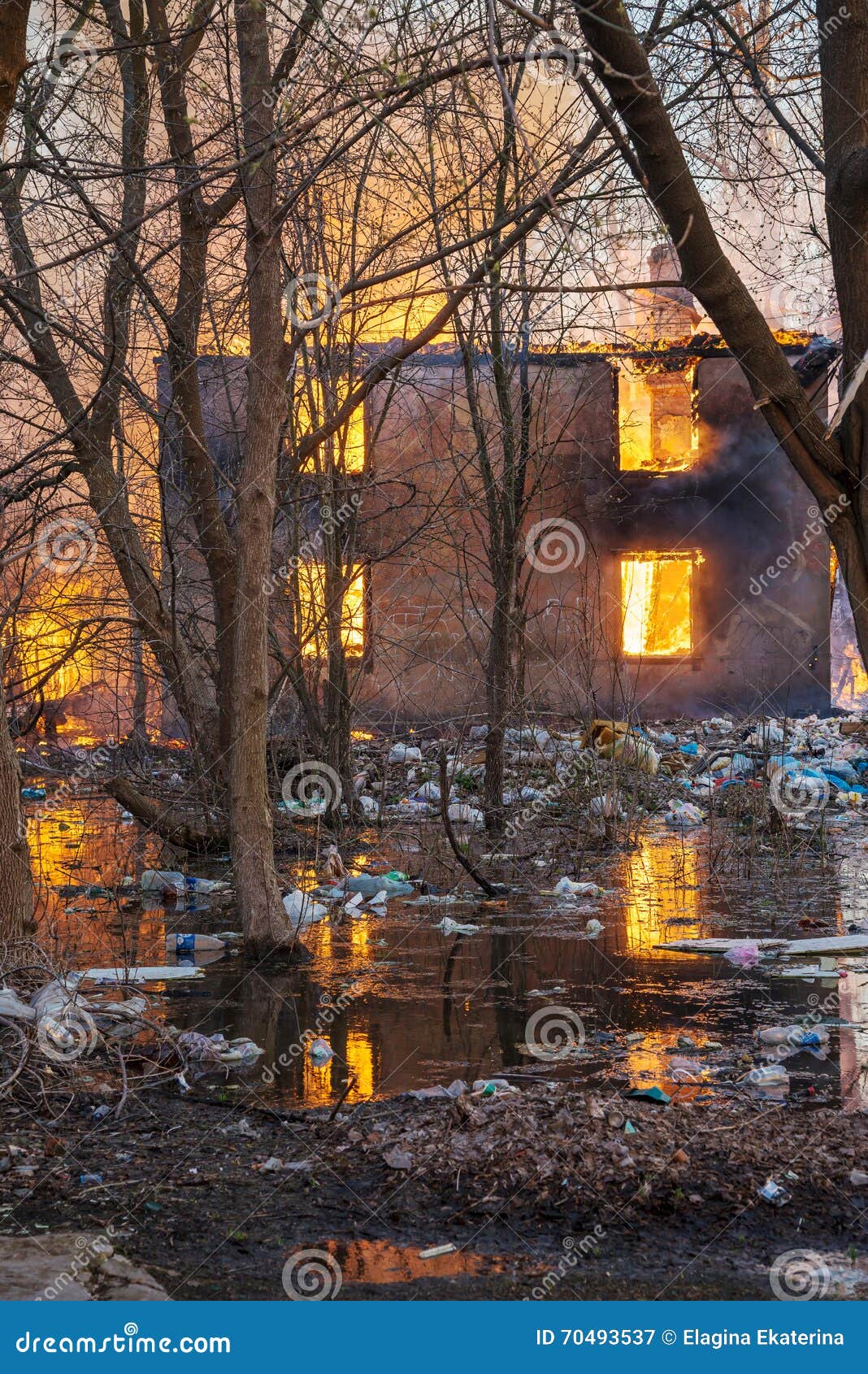 House on fire stock image. Image of insurance, extinguish - 70493537