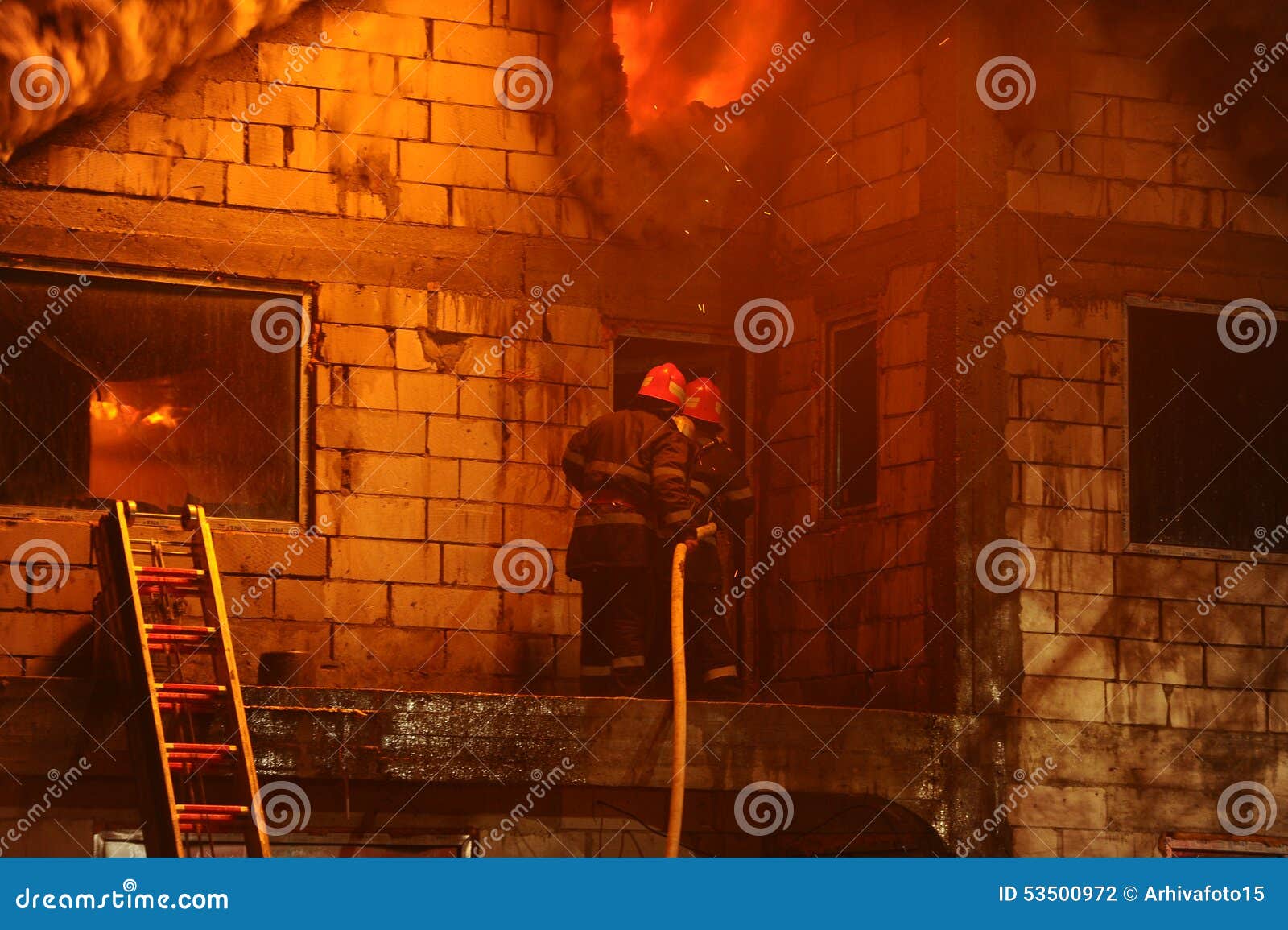 House in fire editorial photography. Image of emergency - 53500972