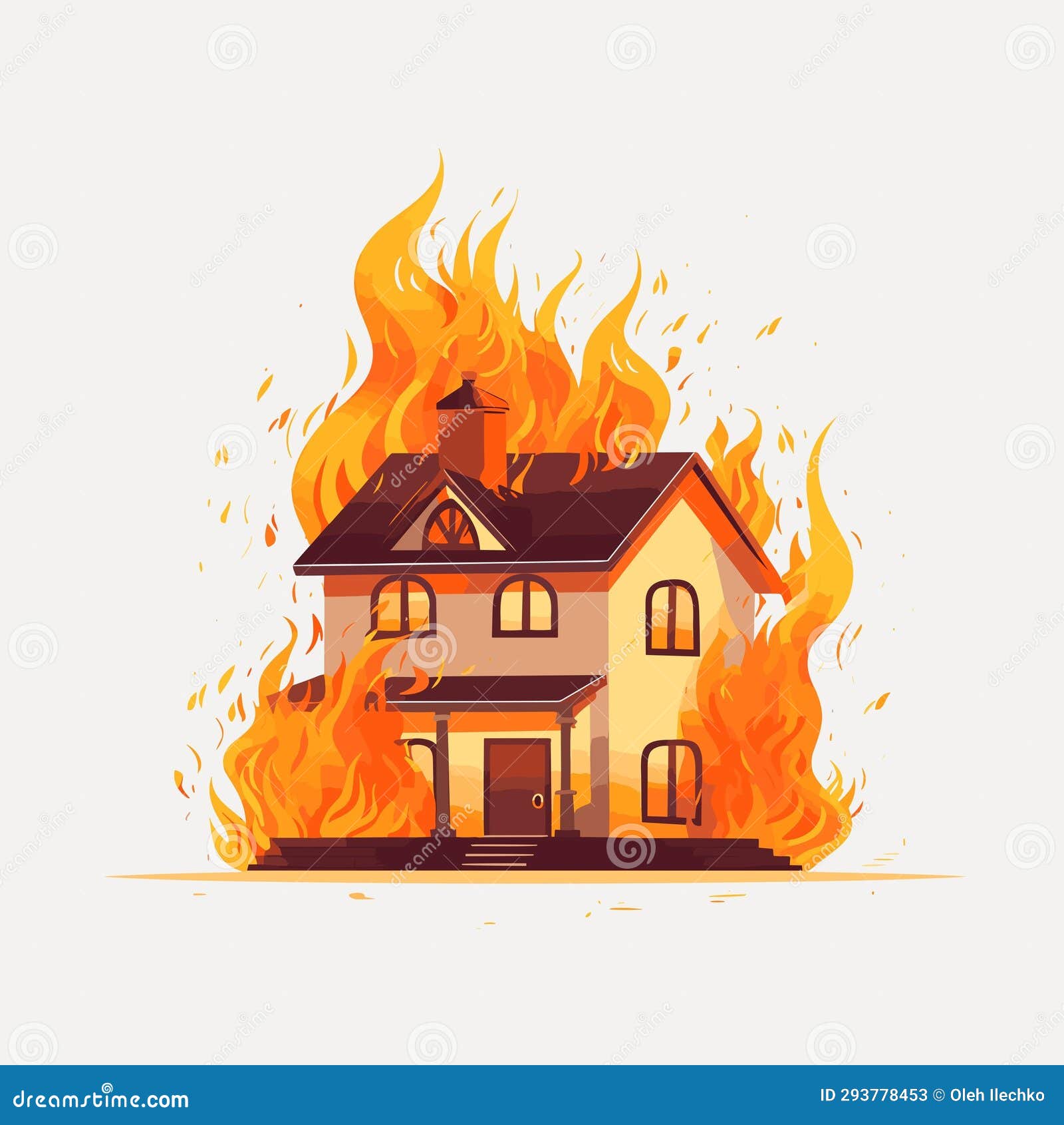 House on Fire Vector Flat Minimalistic Isolated Illustration Stock ...