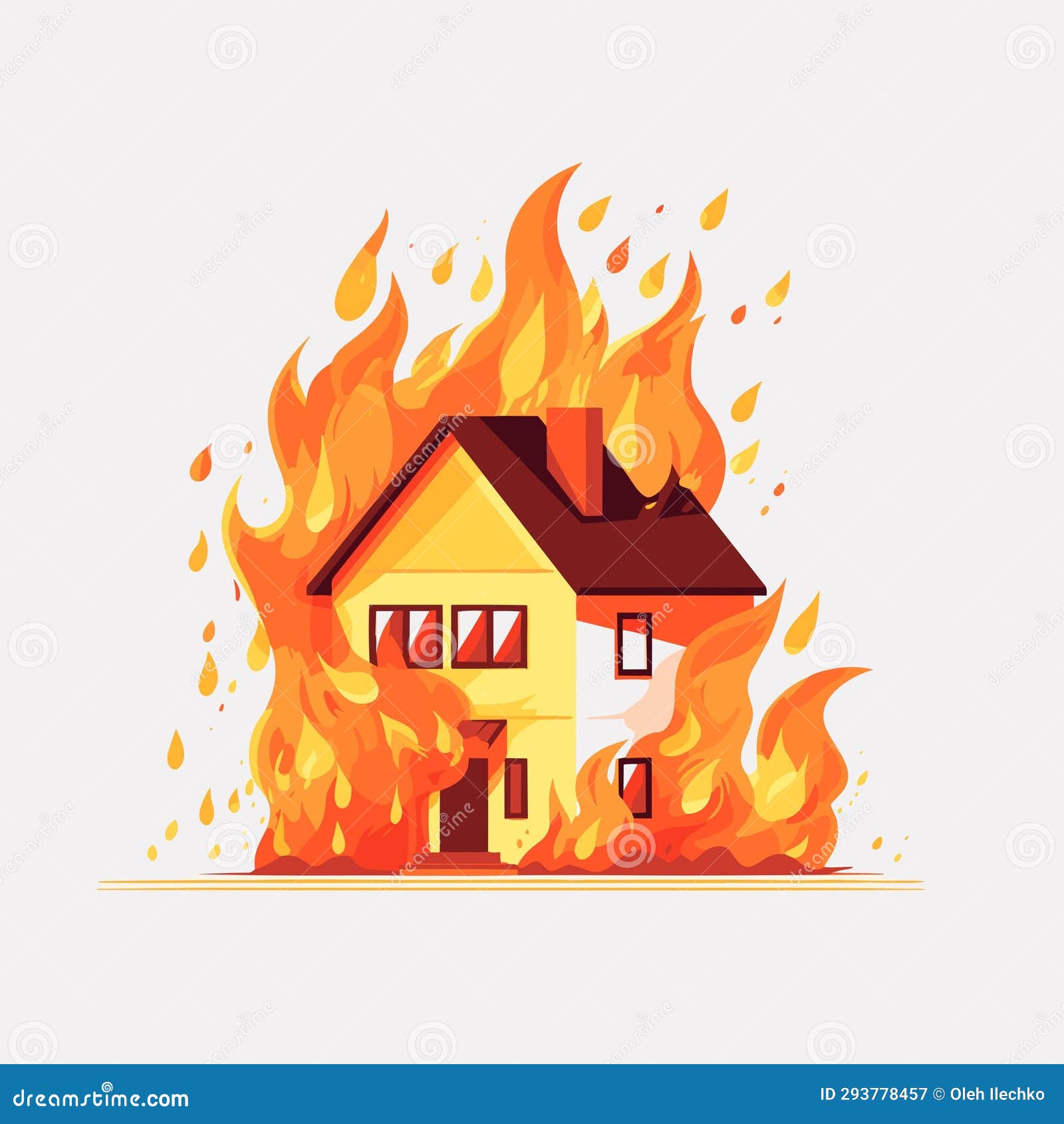 House on Fire Vector Flat Minimalistic Isolated Illustration Stock ...