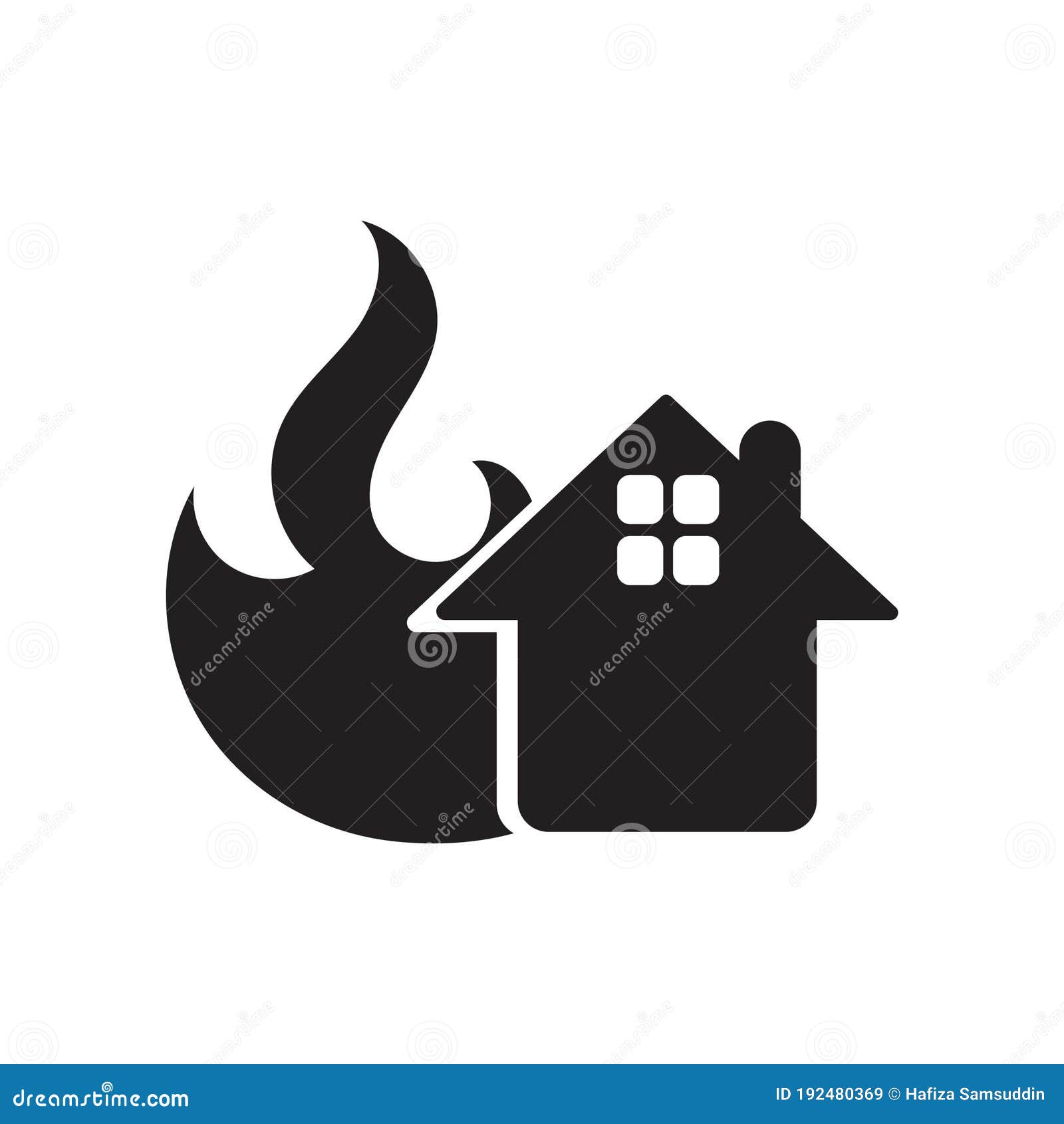 House on fire. stock vector. Illustration of fiery, building - 192480369