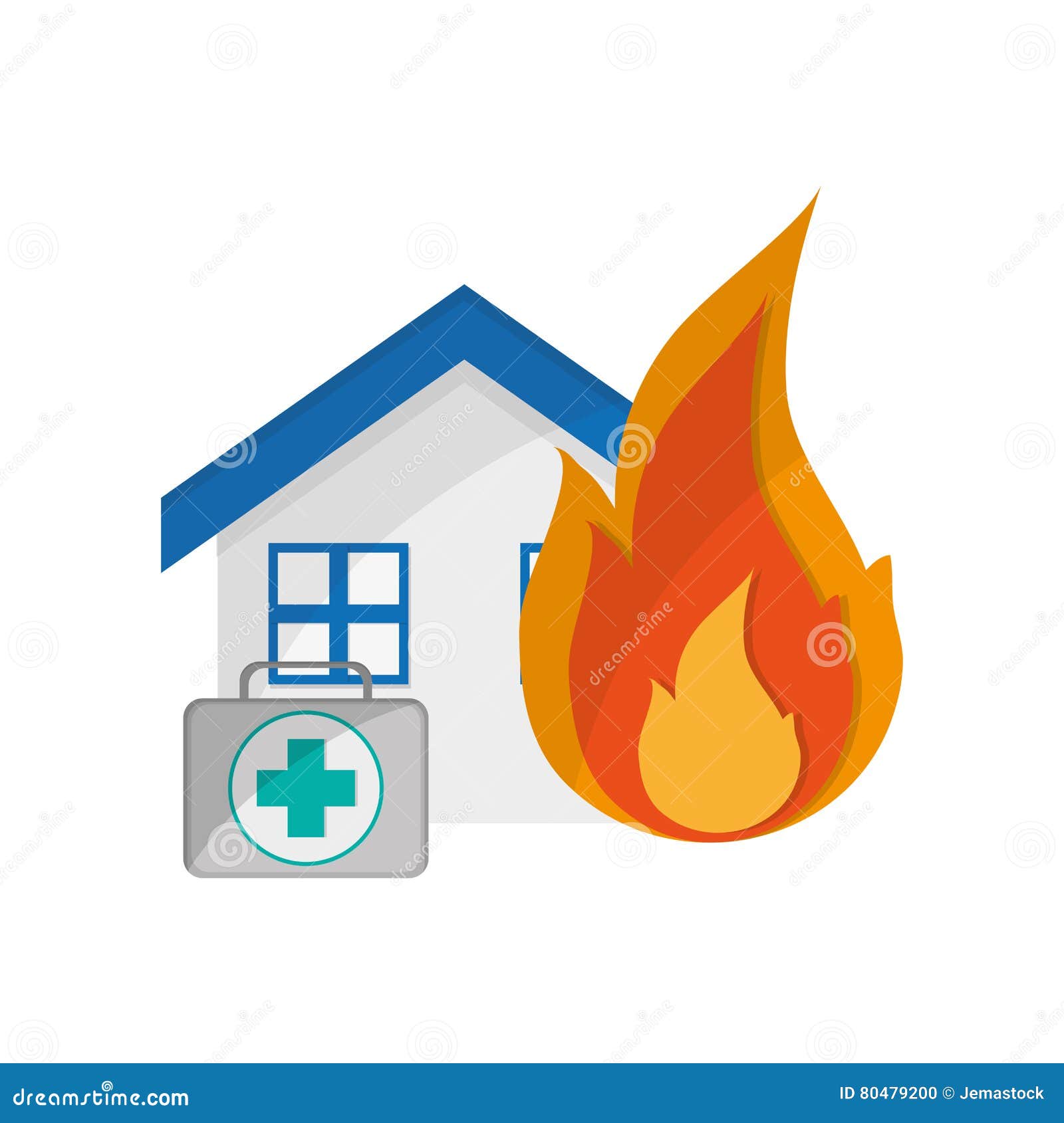 House and First Aid Kit Icon Stock Vector - Illustration of ...