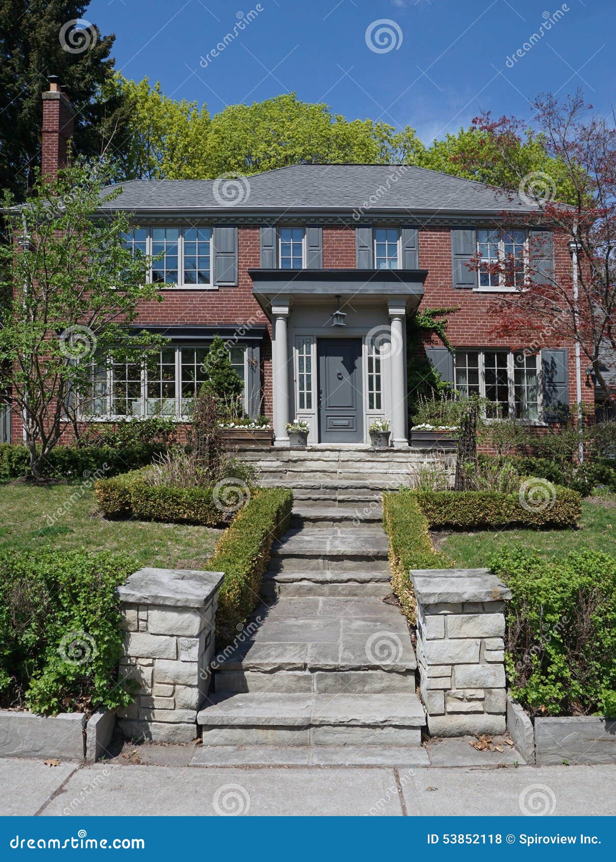 Flagstone Path In Grassy Lawn On Slope Stock Image | CartoonDealer.com ...