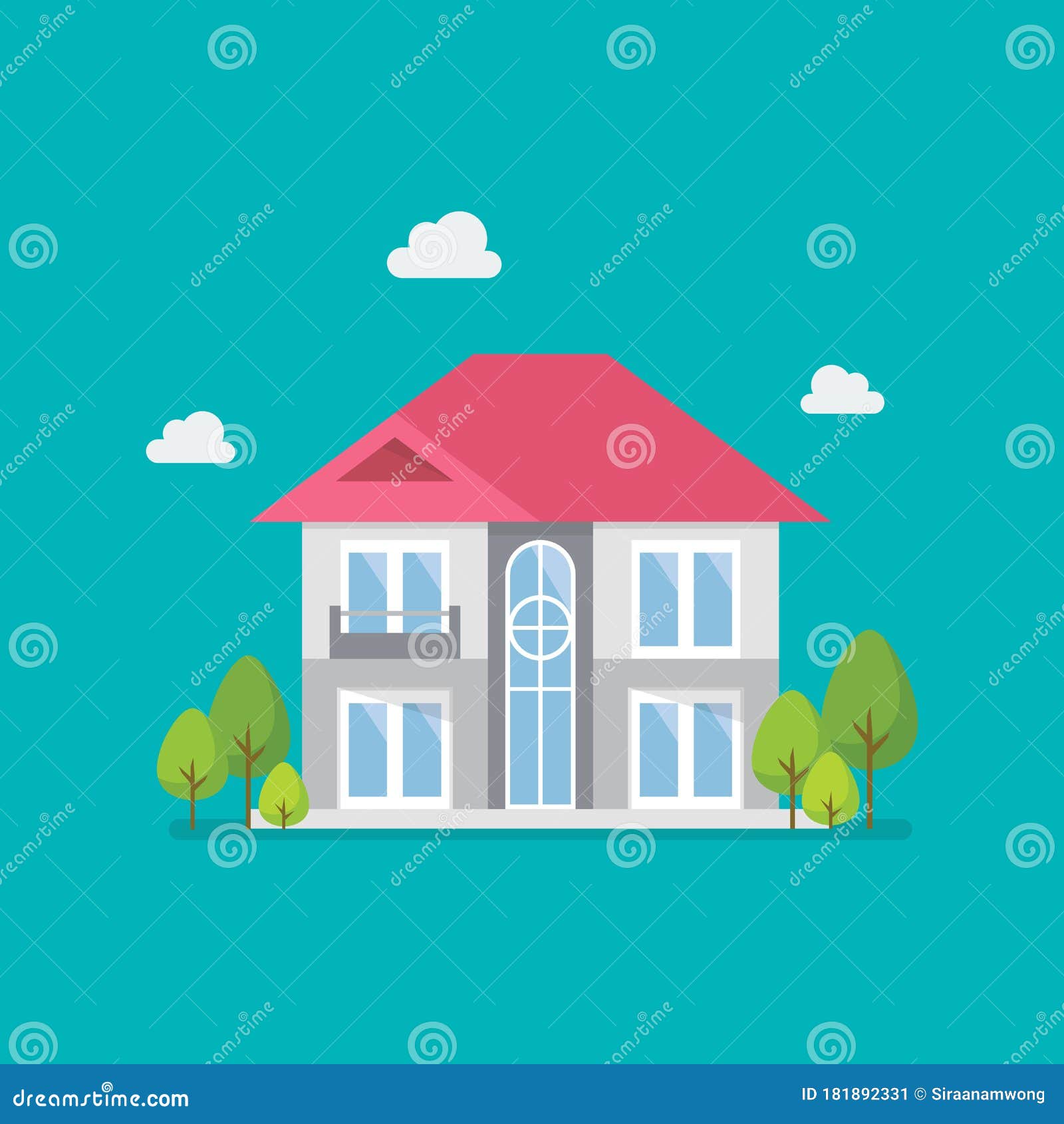 House flat design icon stock vector. Illustration of architecture ...