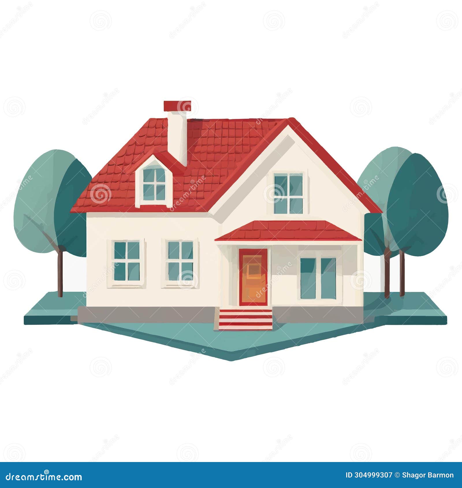 House Flat Vector 5 stock illustration. Illustration of building ...