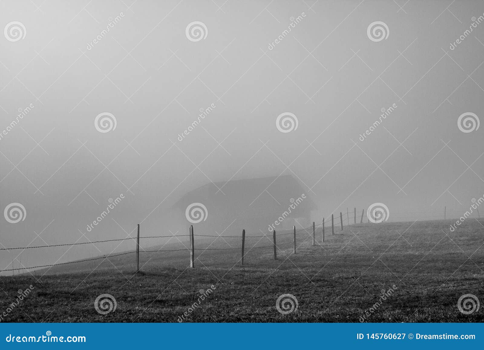 House in the fog stock image. Image of mist, switzerland - 145760627