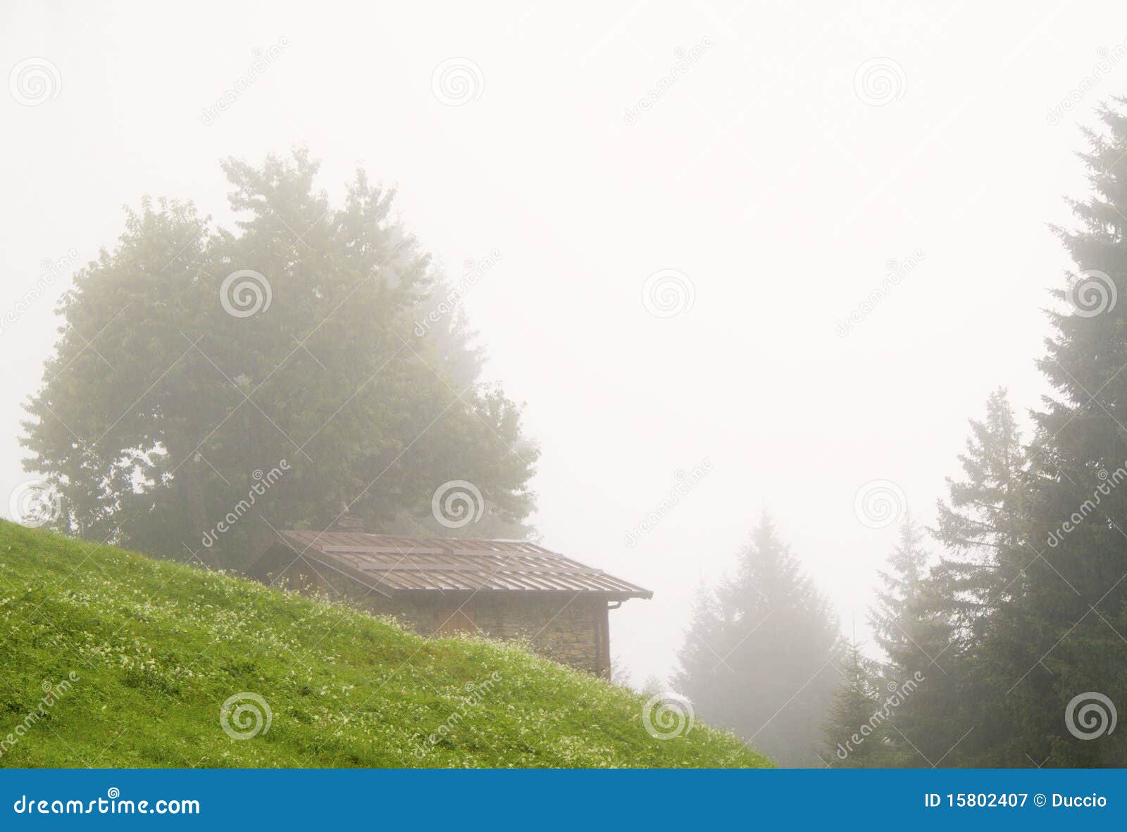 House in the fog stock image. Image of steep, house, atmosphere - 15802407