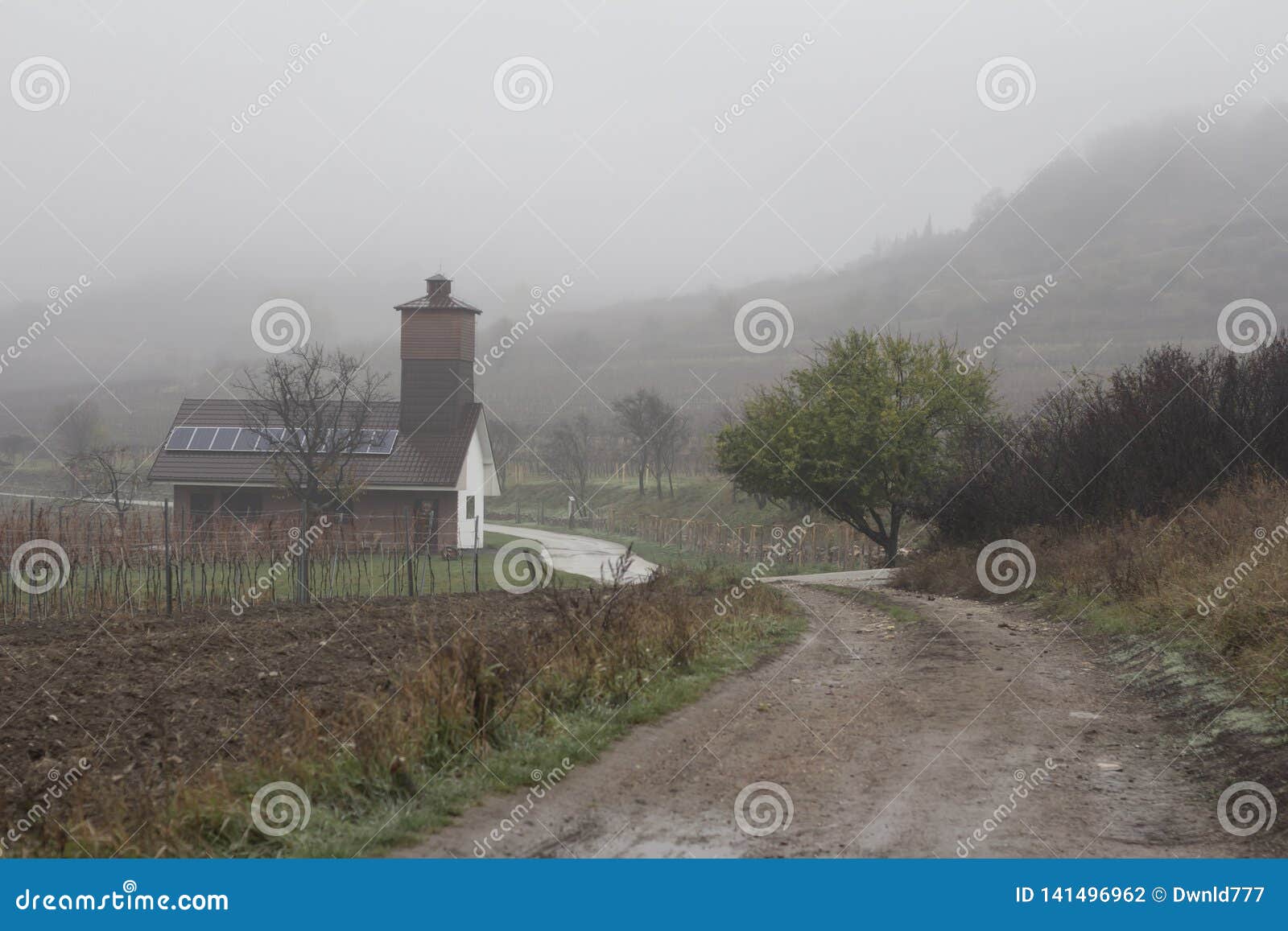 Foggy Countryside With Frost Royalty-Free Stock Photography ...