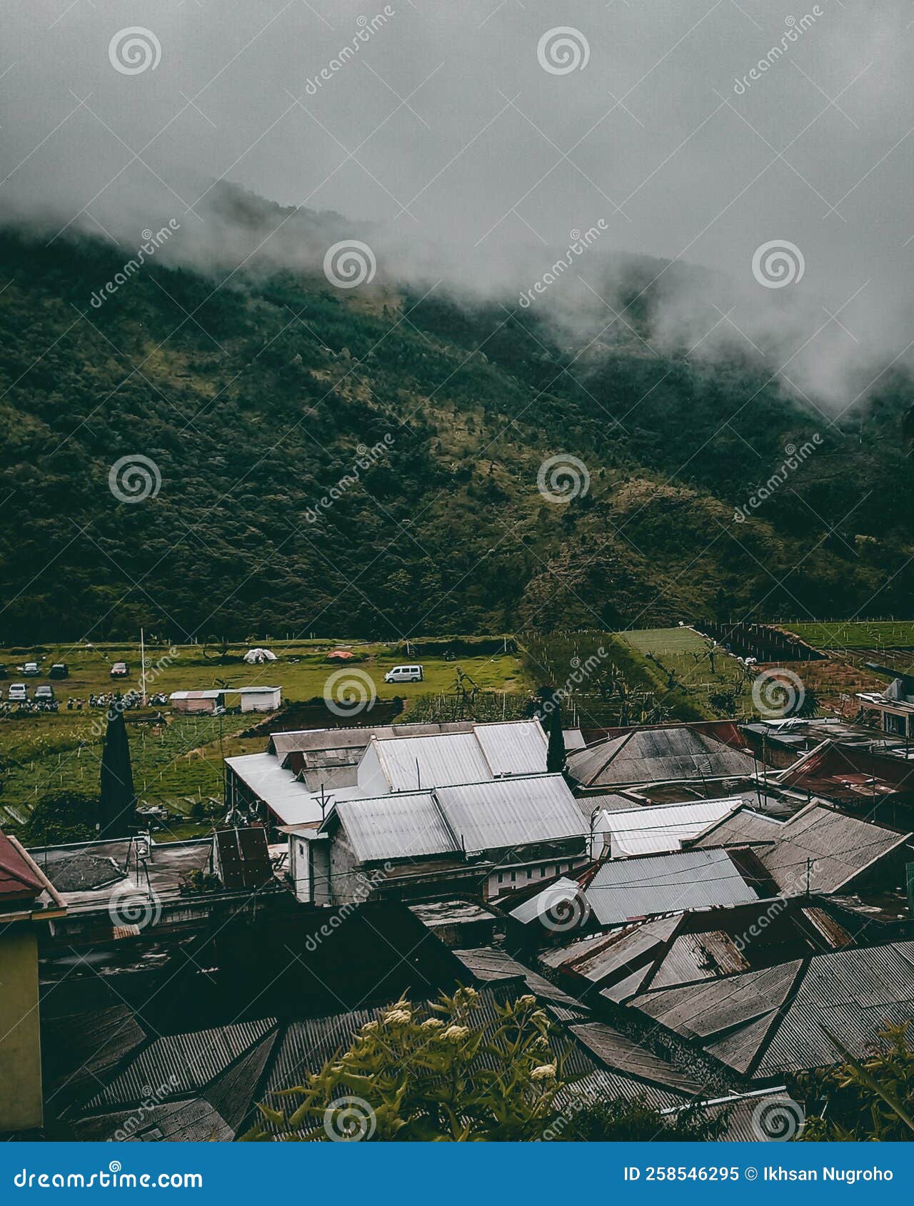 House at the Foot of the Mountain Stock Image - Image of mountain ...