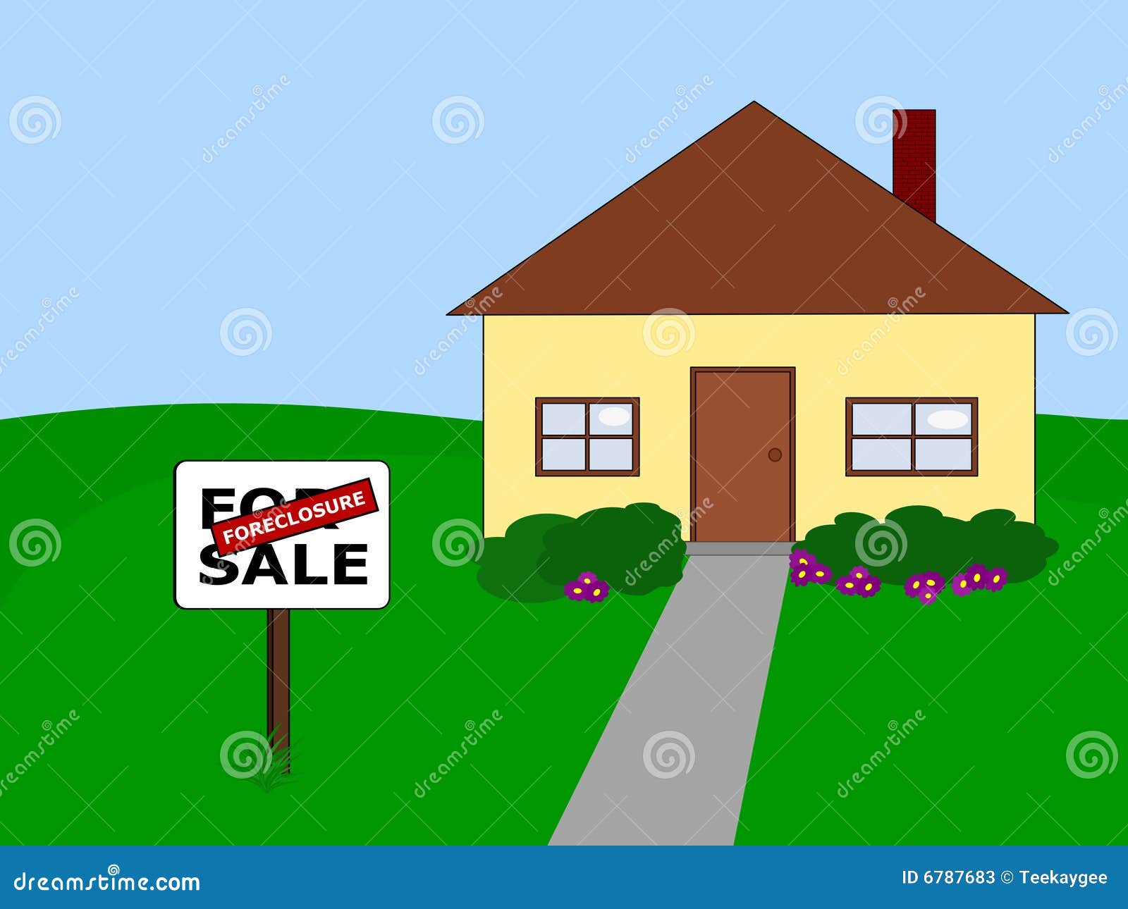 House foreclosure stock vector. Illustration of home, bush - 6787683