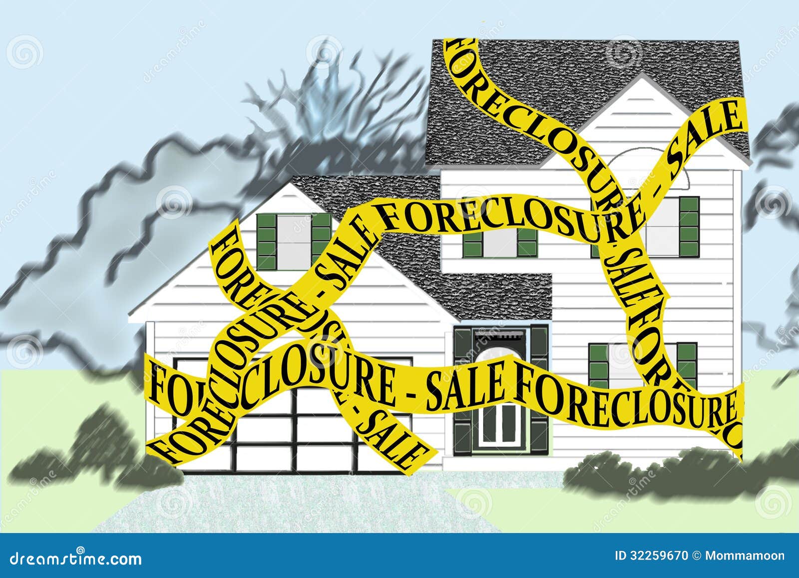 House Foreclosure Sale stock illustration. Illustration of residential ...