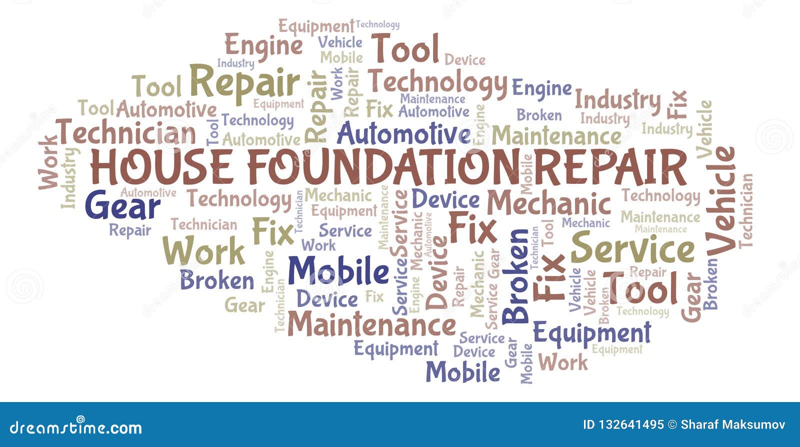 House Foundation Repair Word Cloud Stock Illustration - Illustration of ...