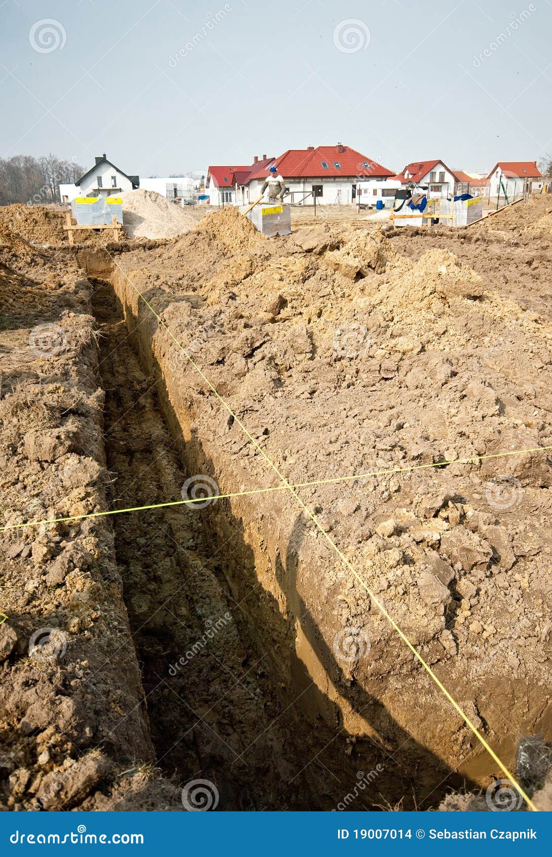 House foundation trench stock photo. Image of foundation - 19007014