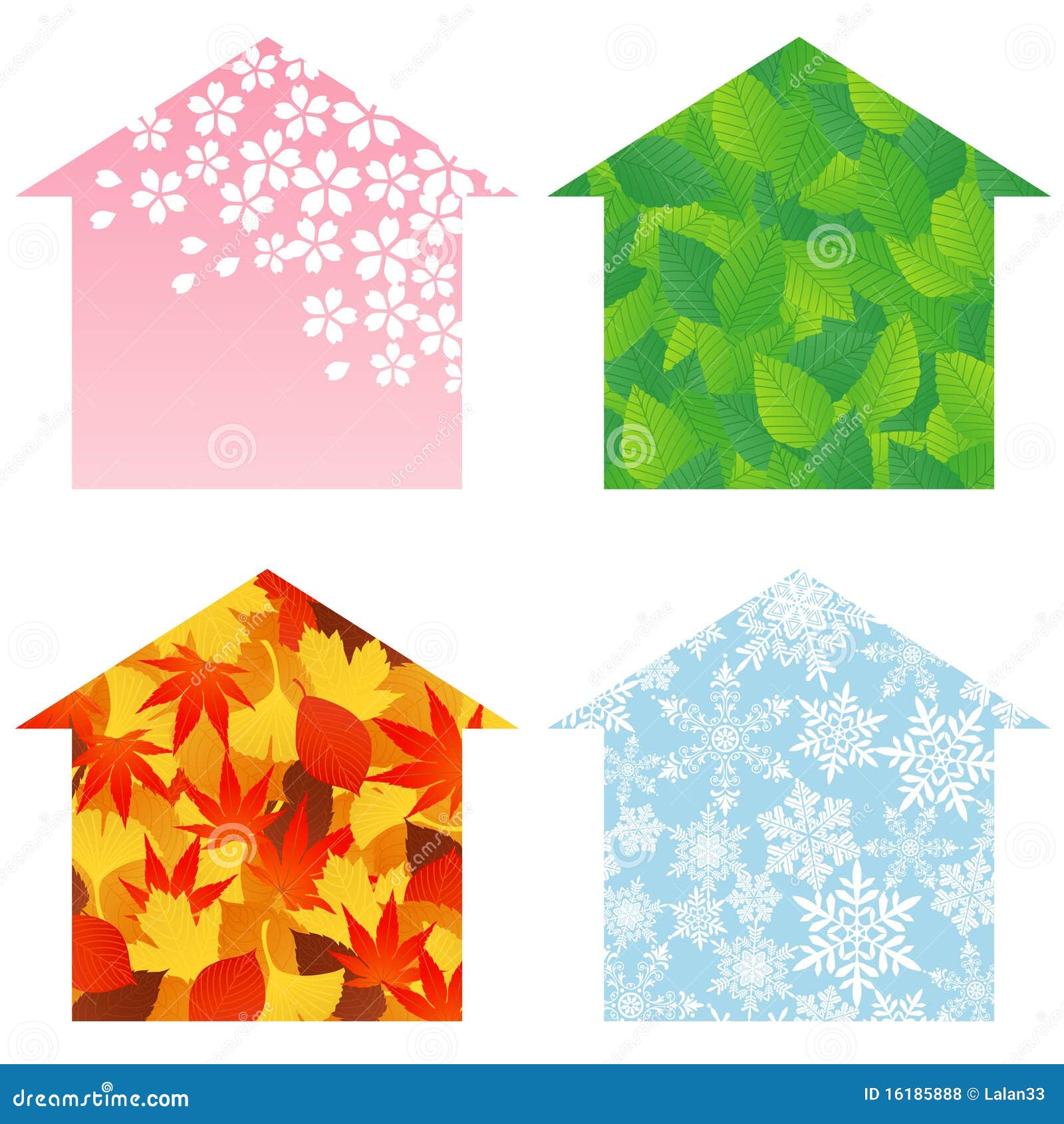House four-seasons stock vector. Illustration of house - 16185888