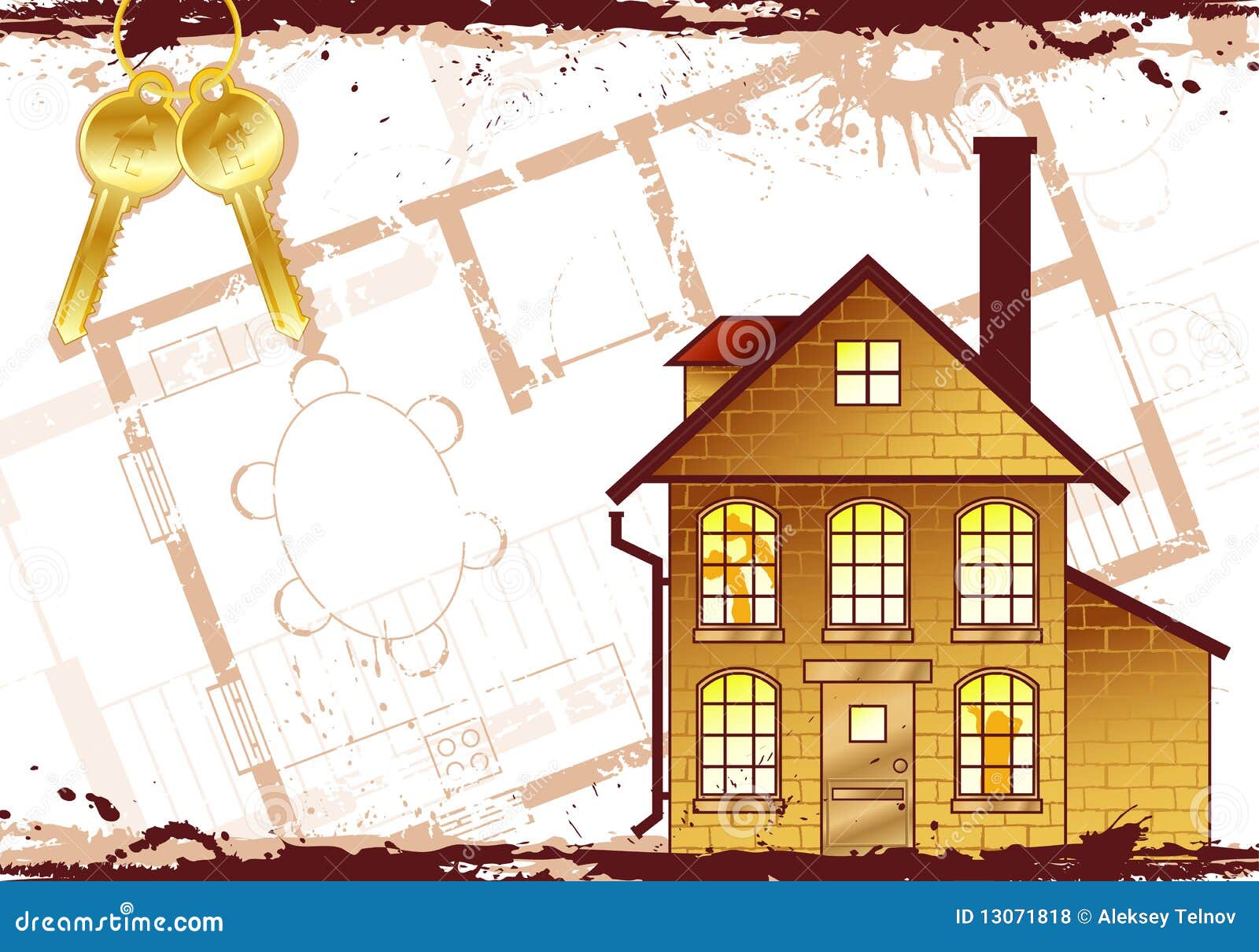 House frame stock vector. Illustration of pattern, orange - 13071818