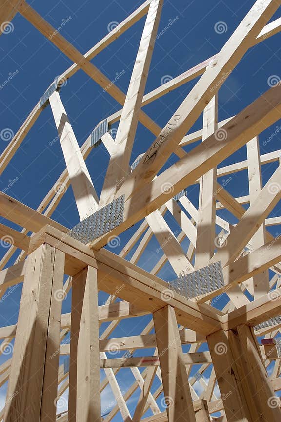House frame construction stock photo. Image of building - 172860