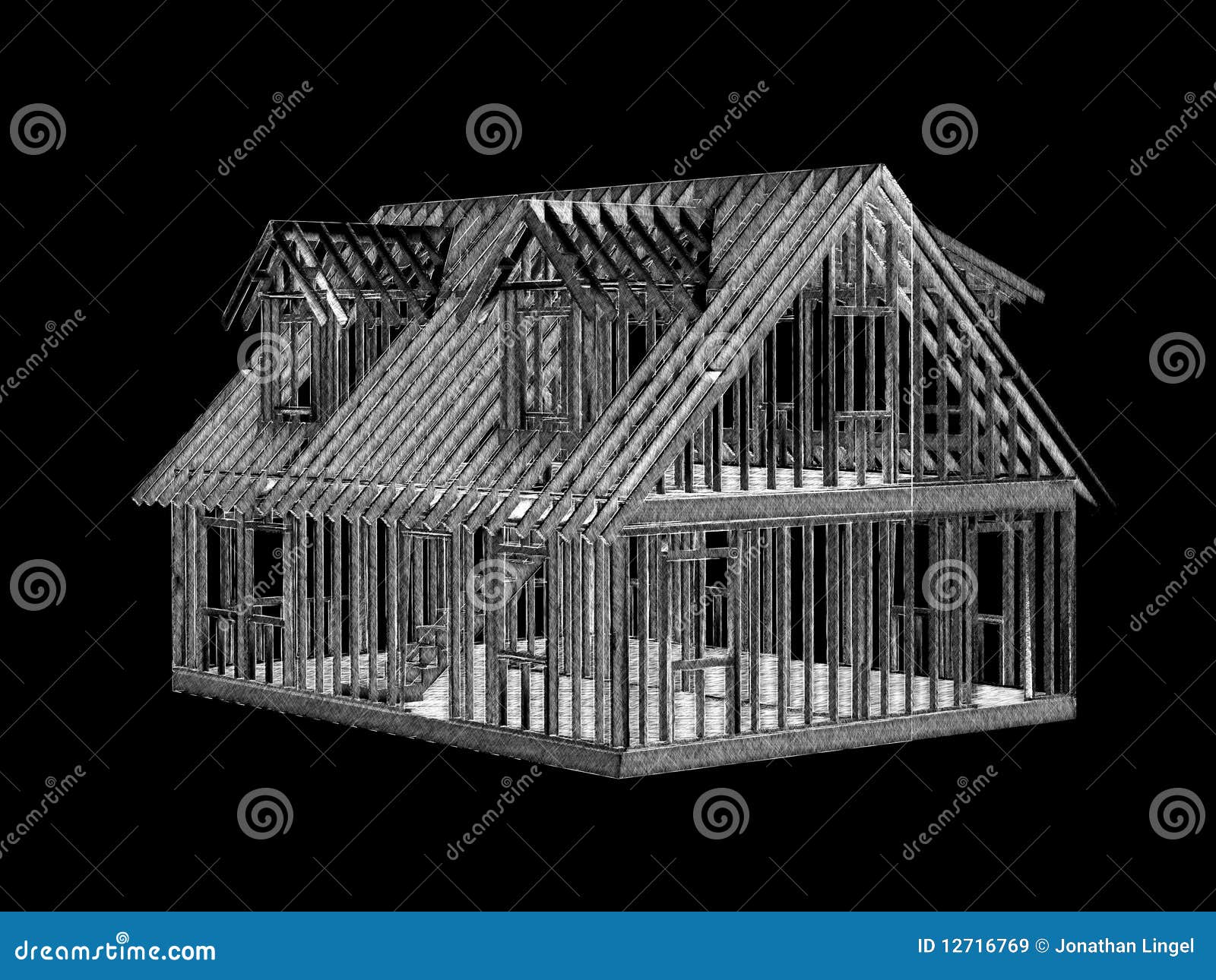 House frame right front stock illustration. Illustration of stick ...