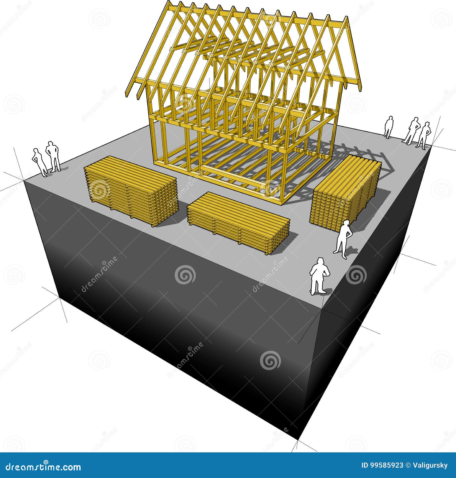 House framework diagram stock vector. Illustration of wireframe - 99585923