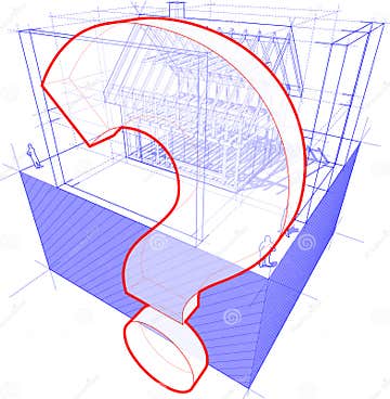 House Framework with Dimensions and Question Mark Diagram Stock Vector ...