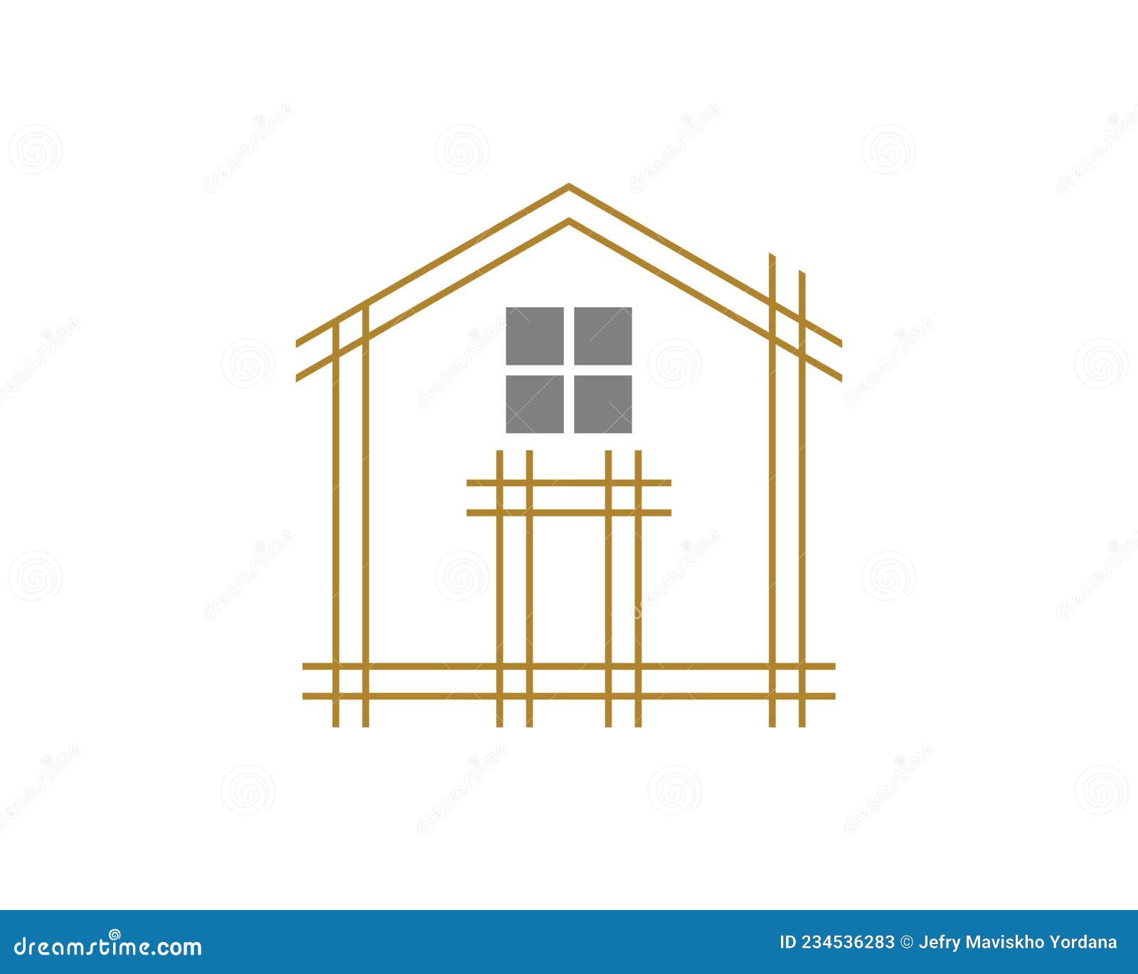 House Framework With Dimensions And Question Mark Diagram Cartoon ...
