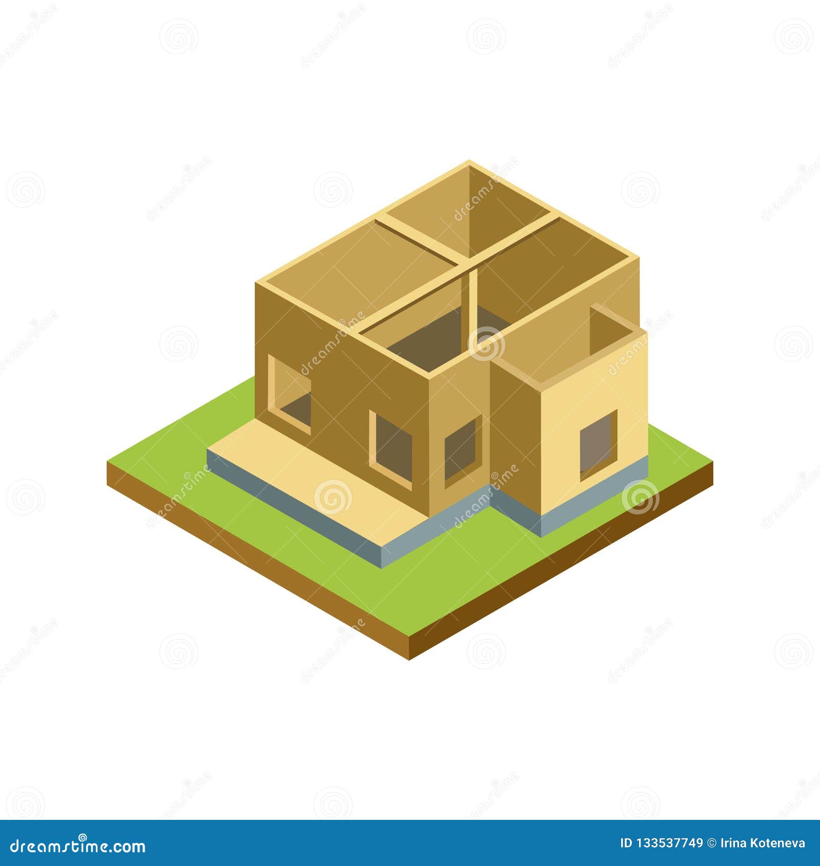 House Framework With Dimensions And Question Mark Diagram Cartoon ...