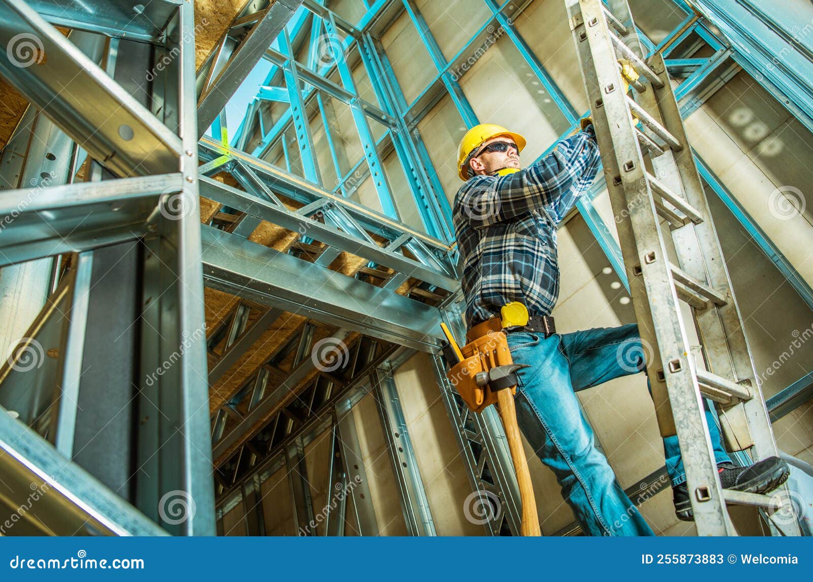 House Framing Construction Site Stock Image - Image of professional ...