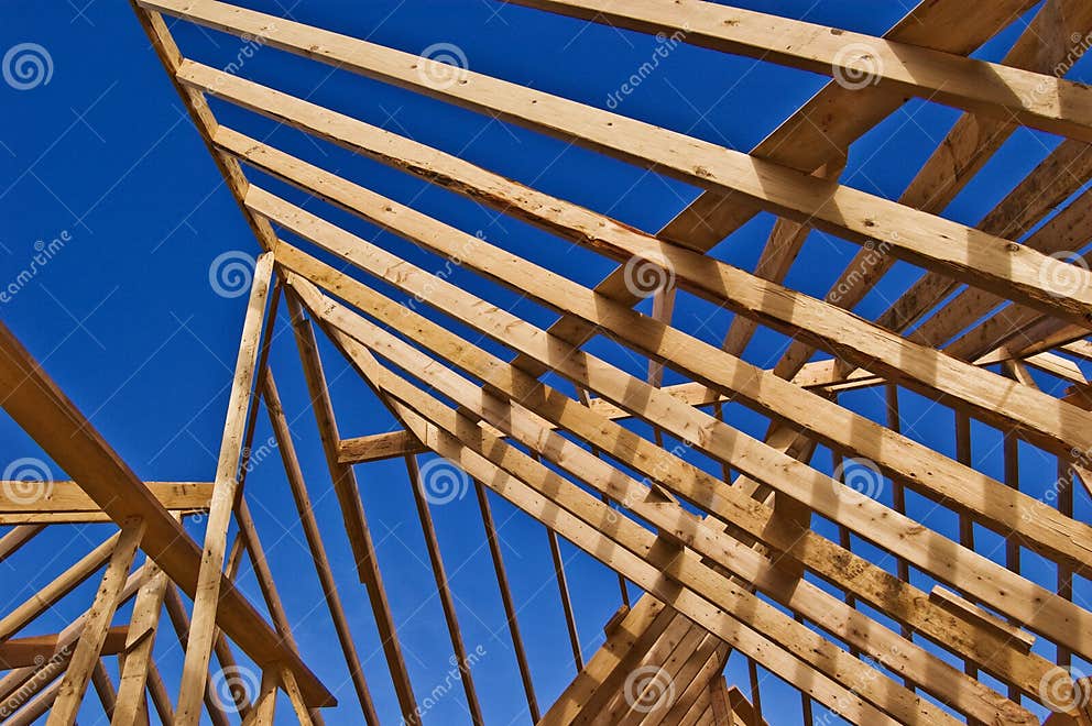 House Framing of Home Construction Stock Image - Image of realtor ...
